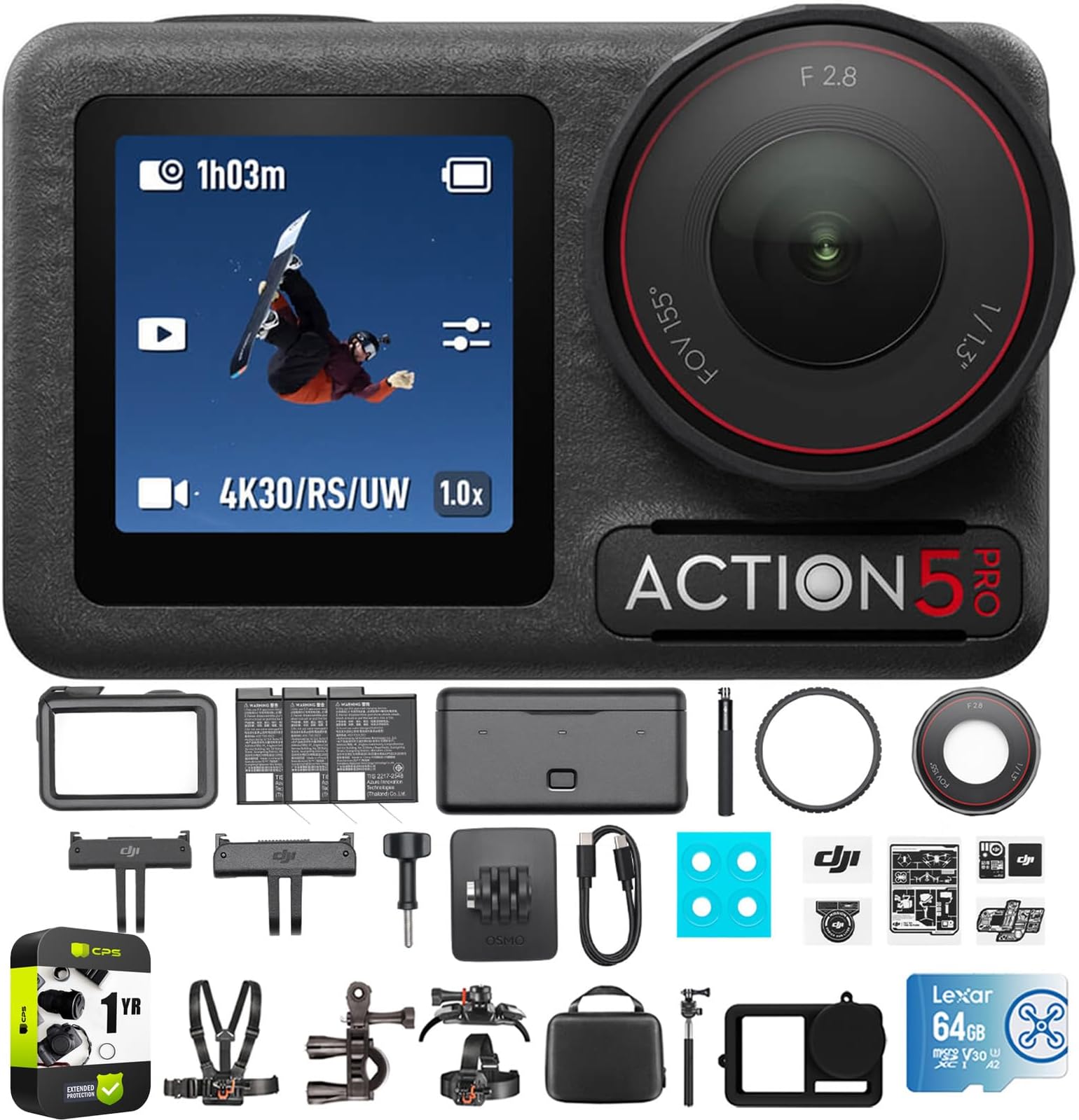 Amazon.com : DJI Osmo Action 4 Camera Adventure Combo - Waterproof ...