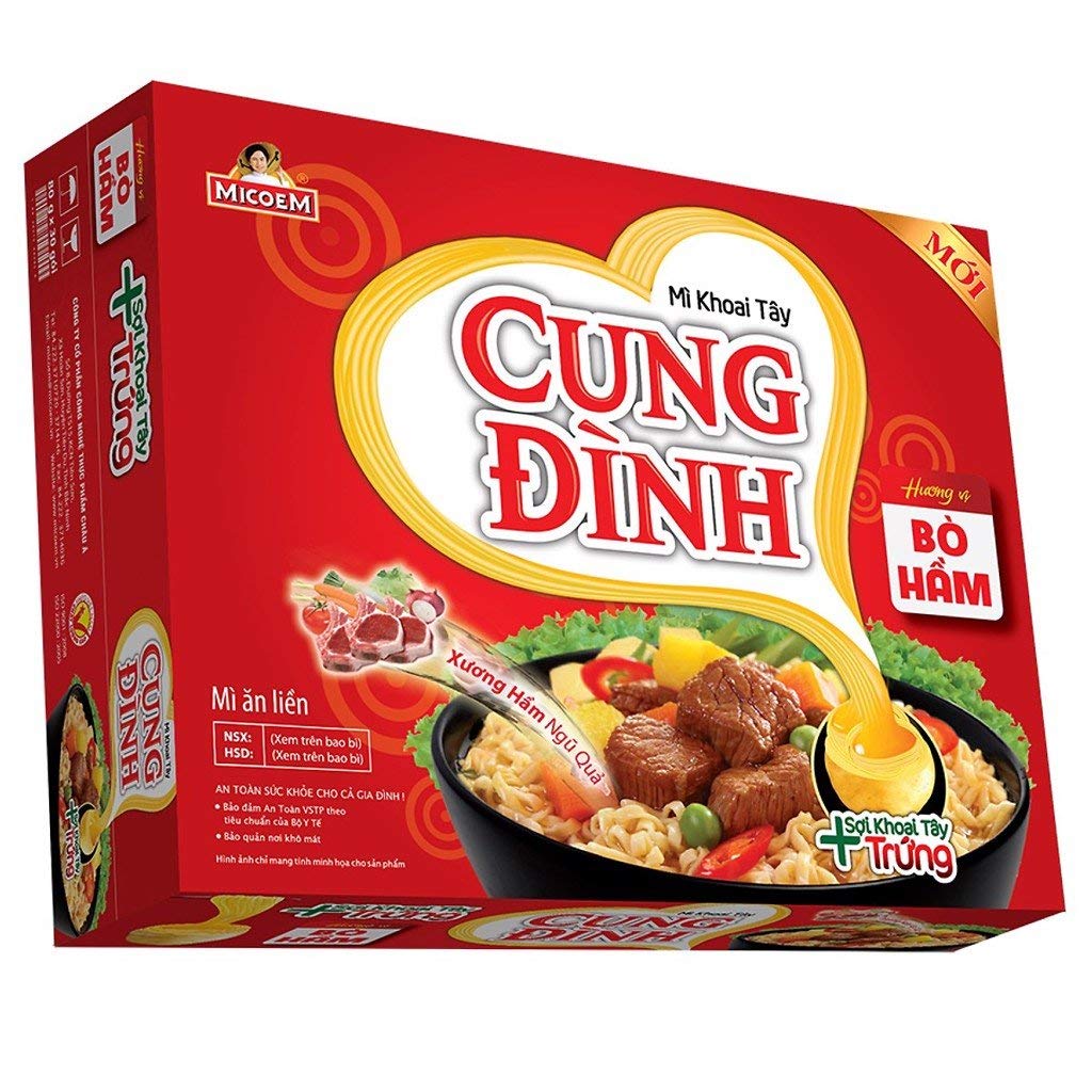 Amazon.co.jp: MICOEM CUNG DINH Vietnamese Instant Noodles, Beef Sicchu ...