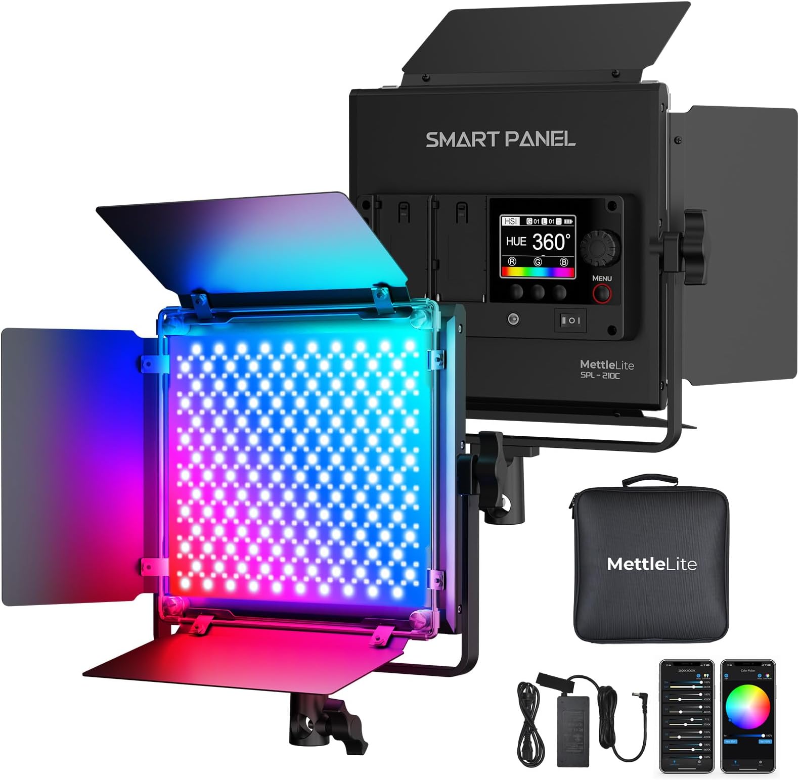 Amazon.com : Mettlelite SPL210B Bi Color LED Video Light with APP ...