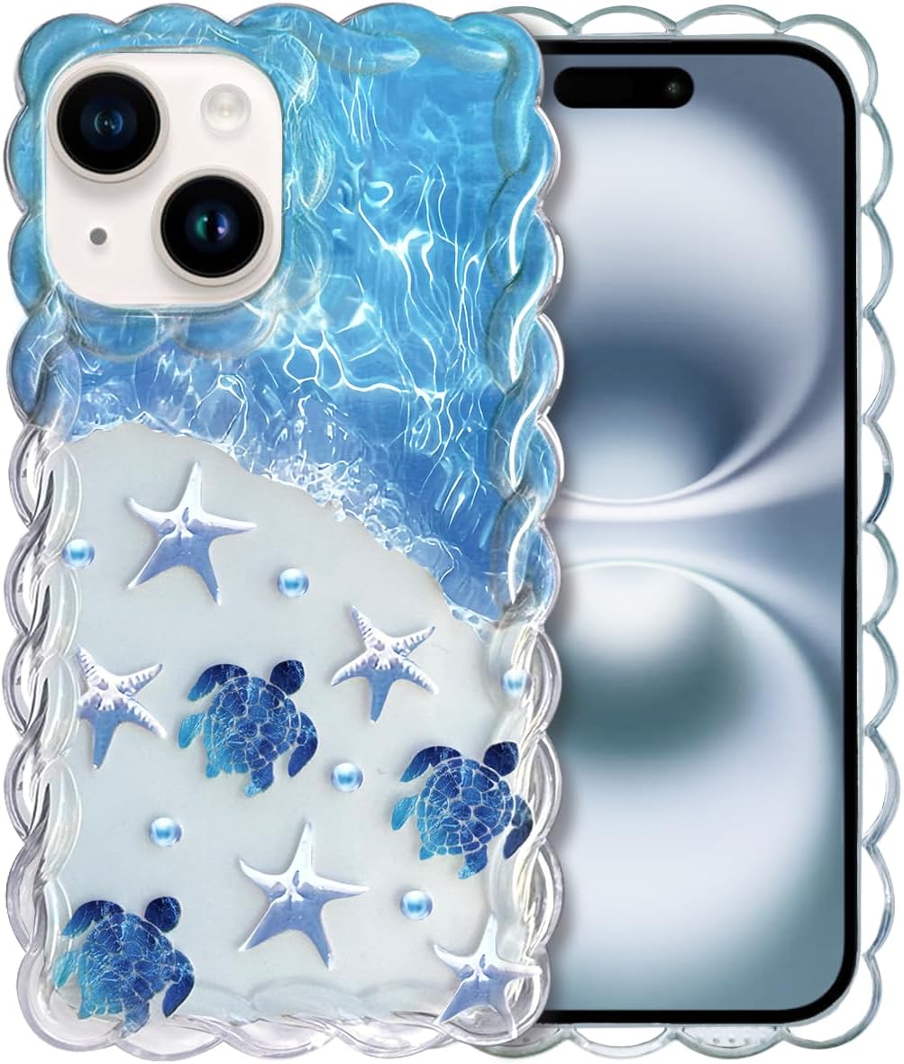 Amazon.com: iPhone 15 Plus Sea Turtles Blue Aesthetic Ocean Turtle Case ...