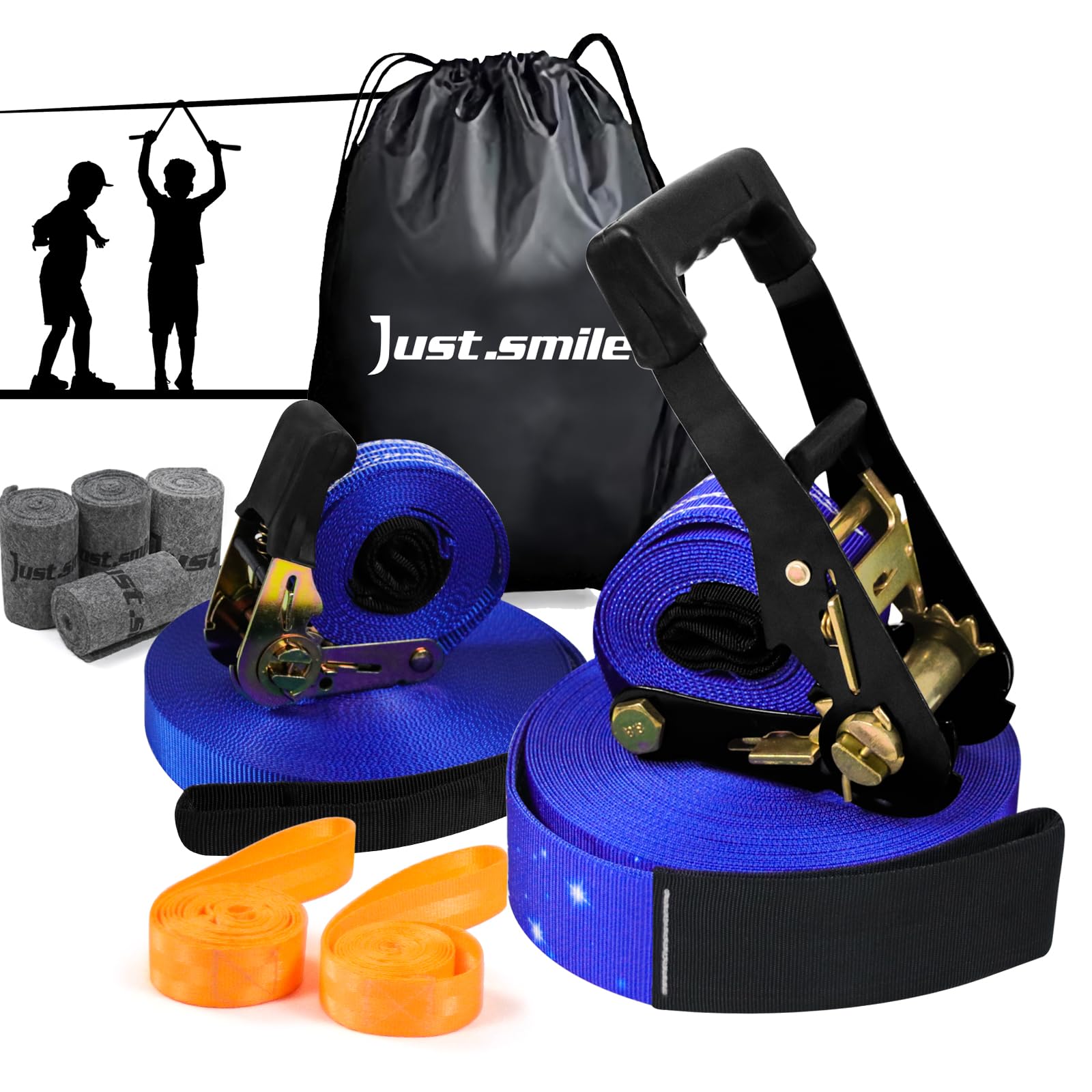 Amazon.com: Slackline Kit Slakcline Longer 60ft with Tree Protectors ...