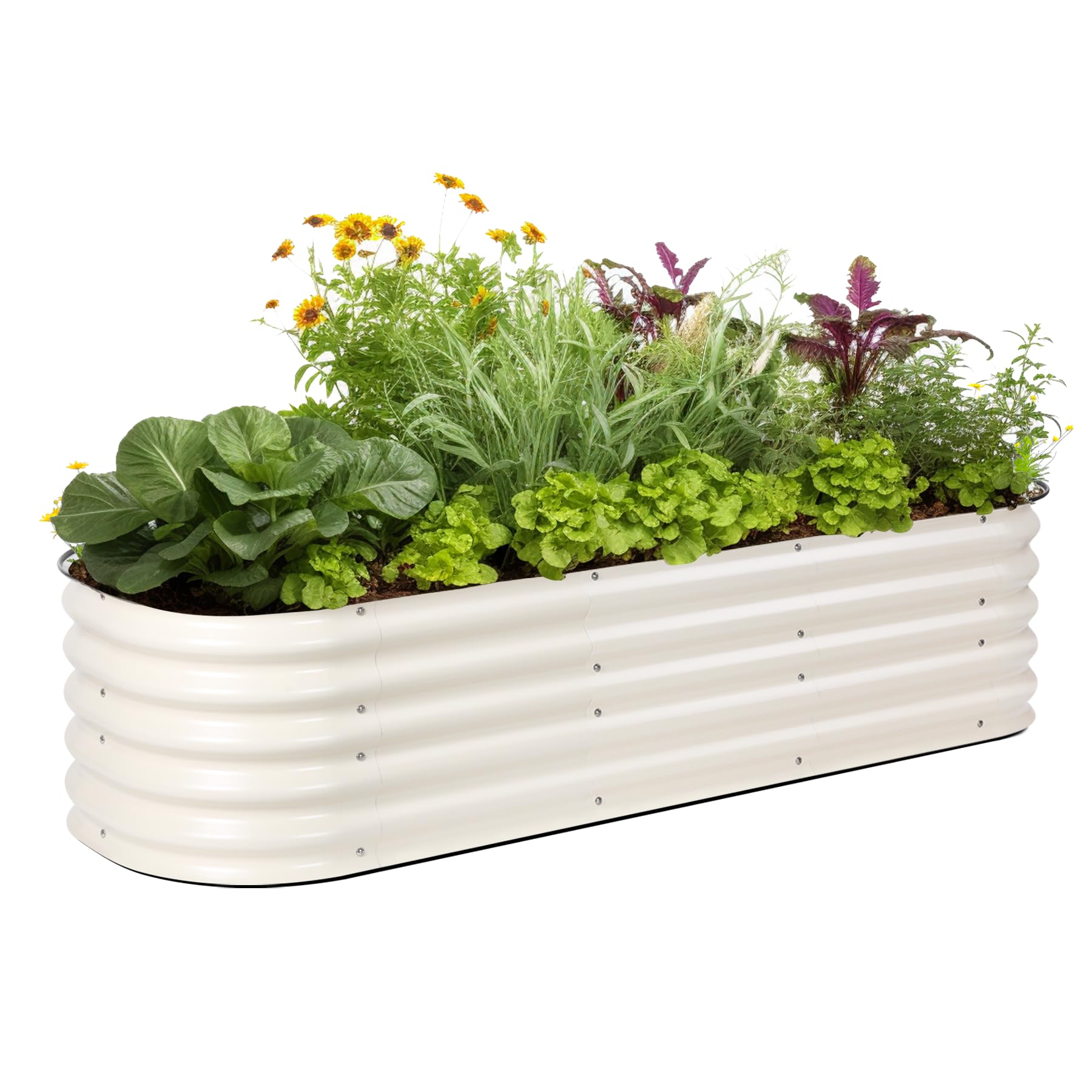 T4U Raised Garden Bed Outdoor,6.5ft X 2ft X 1.4ft Zn-Al-Mg Durable ...