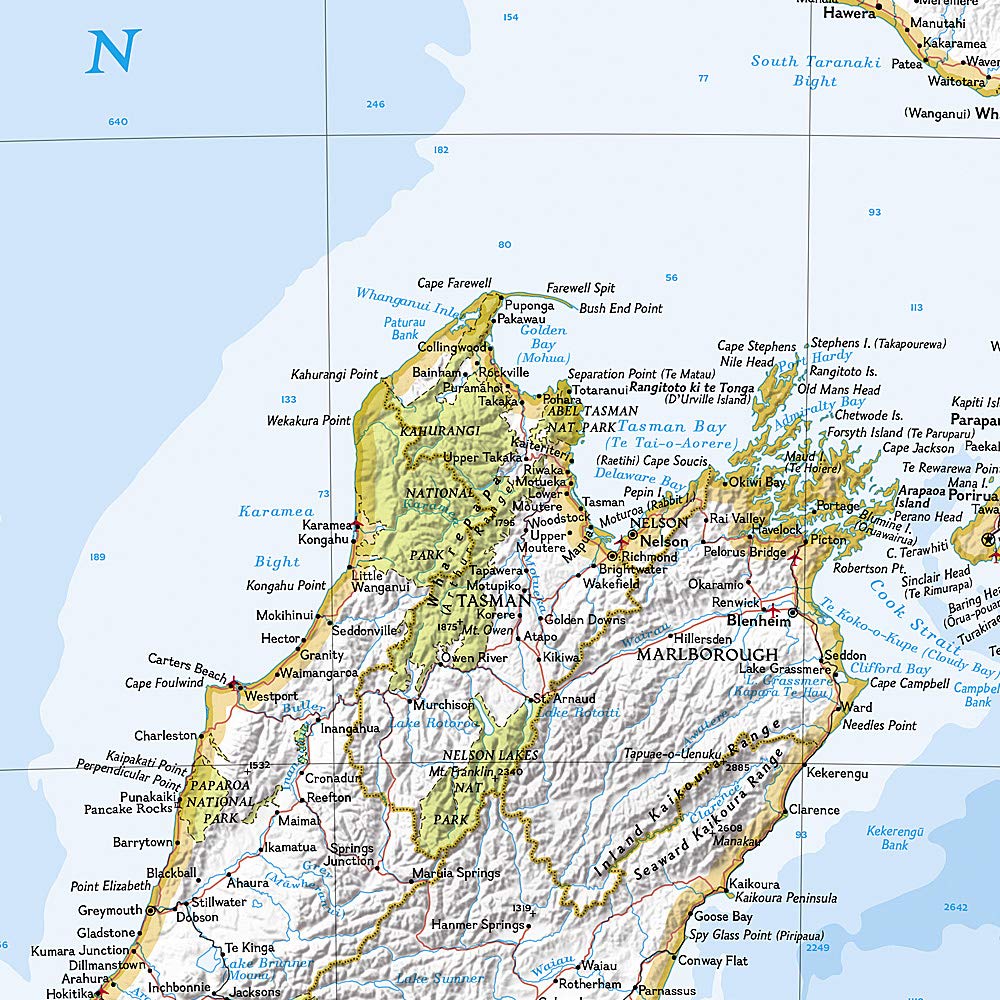 Snapklik.com : National Geographic New Zealand Wall Map - Classic