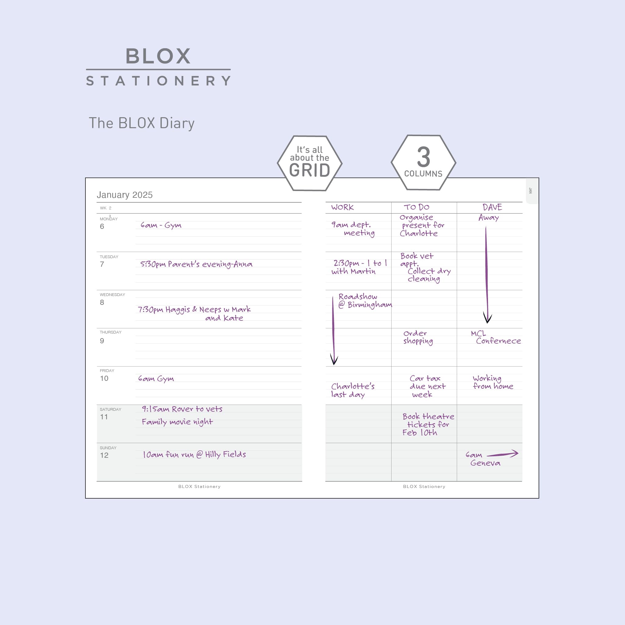 BLOX Diary 2025 (Navy) – A5 diary – Jan to Dec 2025 – Week-To-View with ...
