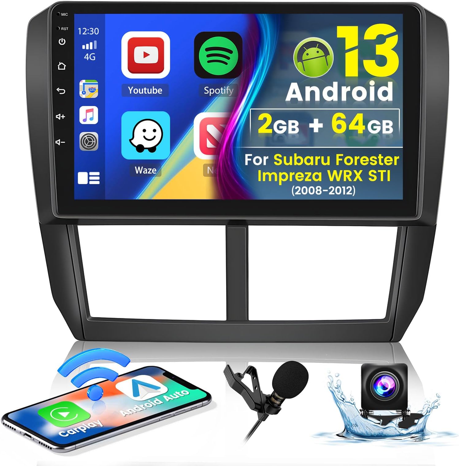 Amazon.com: 8 Core/2G+32G Android 12 Car Stereo for Subaru Forester 2008-2012 with Wireless ...