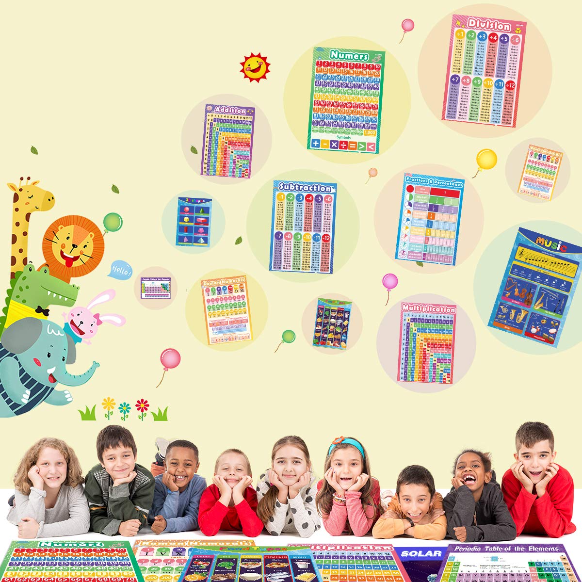 12 Pack Alphabet Poster Educational Poster For Preschool Classroom 
