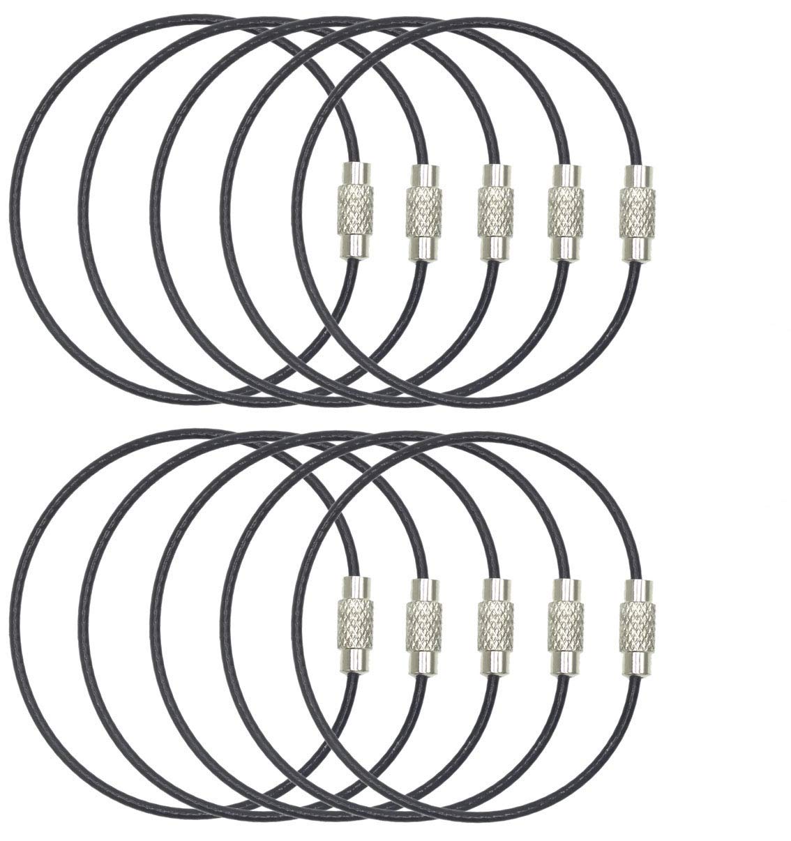 Amazon.com: Mini Skater Stainless Steel Wire Cable Key Chain Key Ring ...