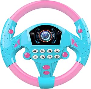 Amazon.com: ISOYTERO Steering Wheel Toy 8x8 Inch Realistic Kids ...