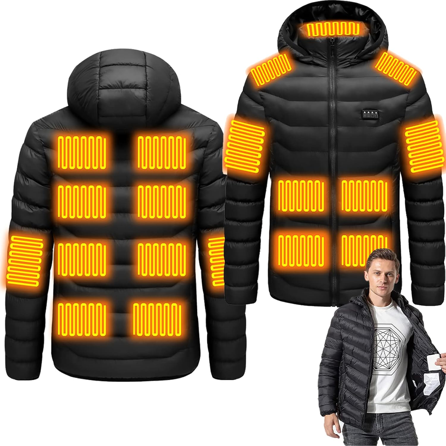 Beheizbare Weste, Beheizte Jacke Herren mit 10000mah Akku, 2022 ...