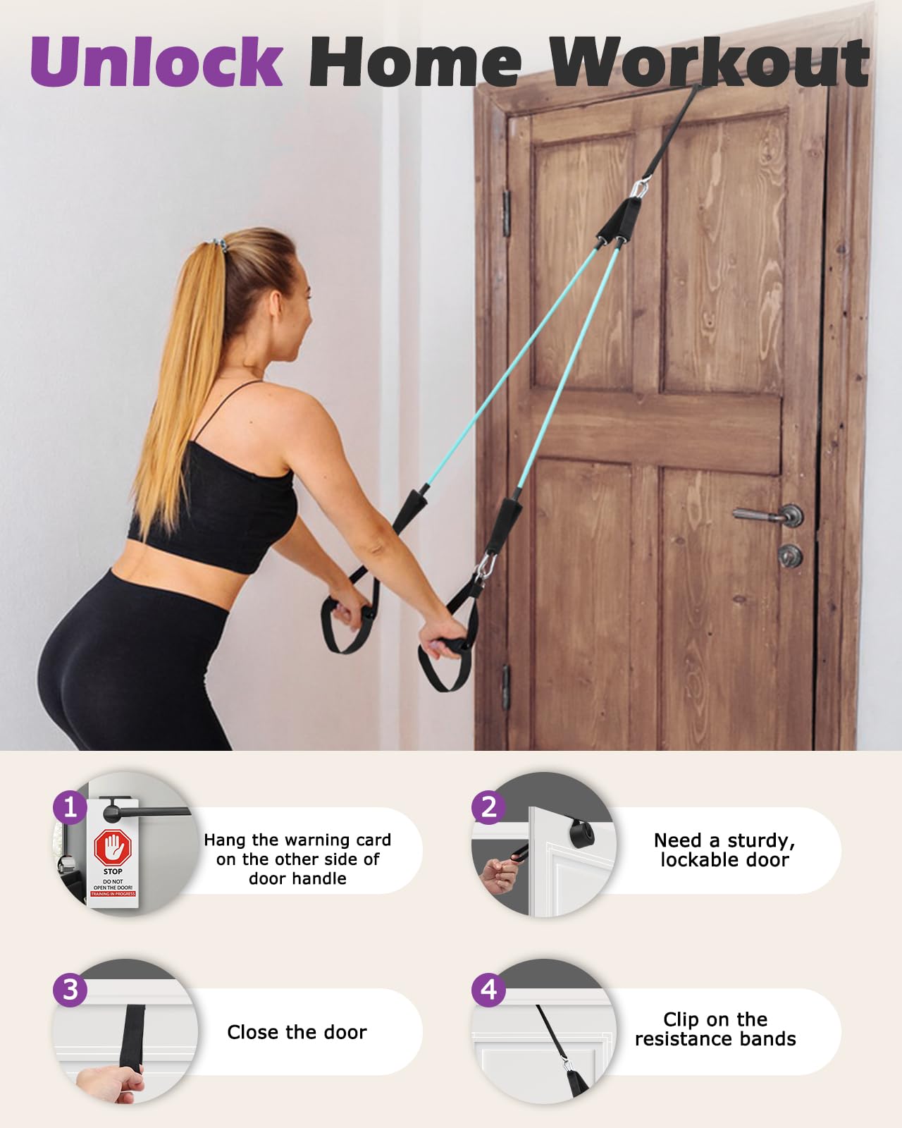 Zacro Pilates Bar with Resistance Bands, Pilates Bar with Ab Roller for ...