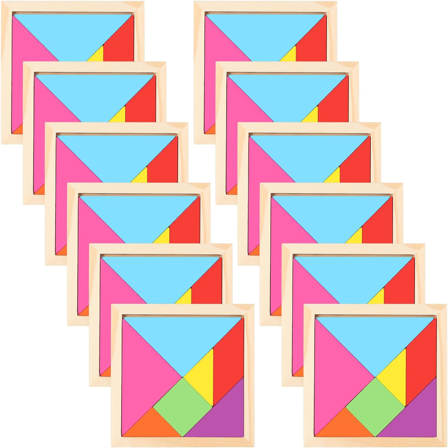 Amazon.com: Meooeck 12 Pack Tangrams Wooden Puzzles Tangrams Classroom ...