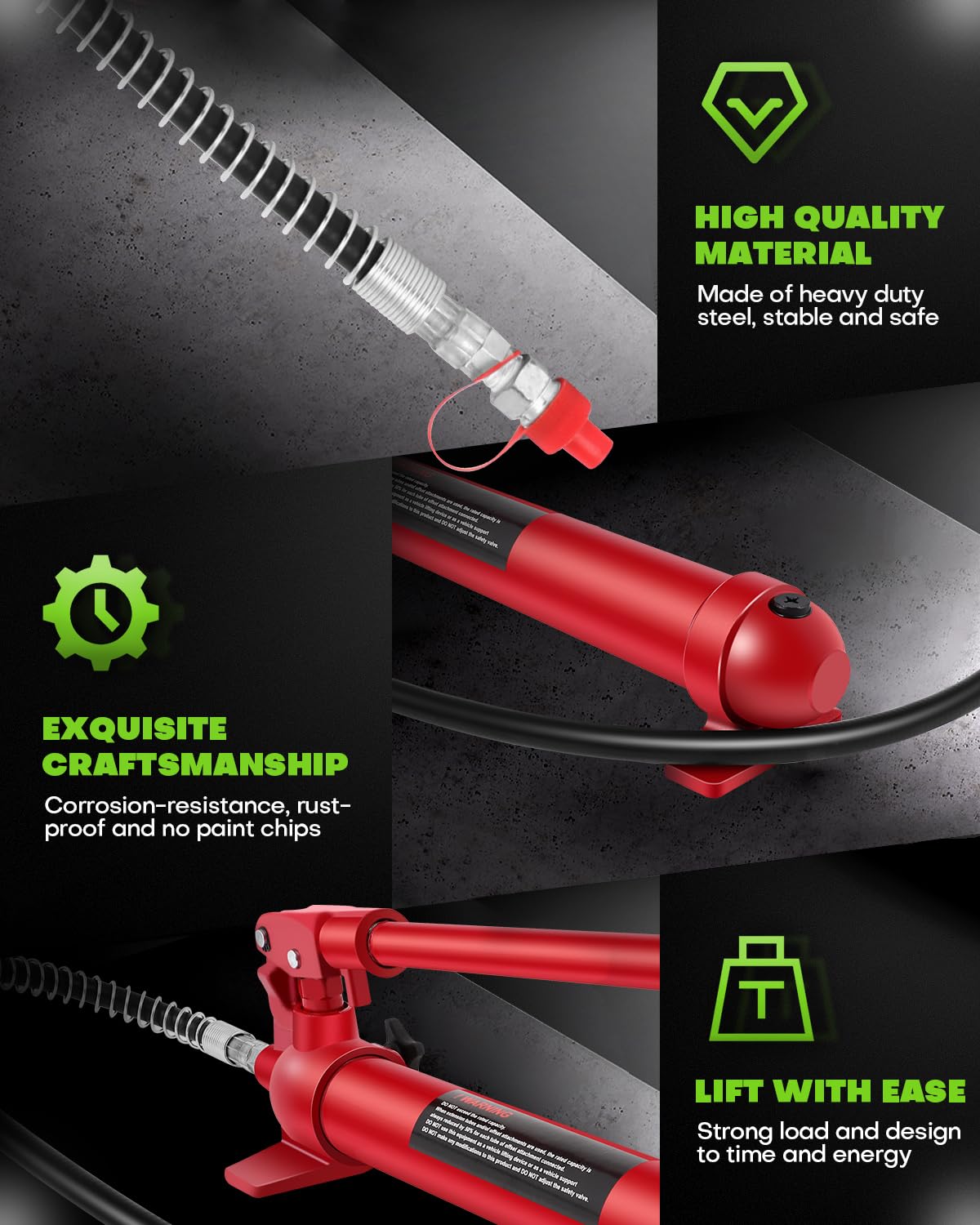 Carbon Steel Hydraulic Jack SCITOO 10 Ton Hydraulic Hand Pump - Heavy ...