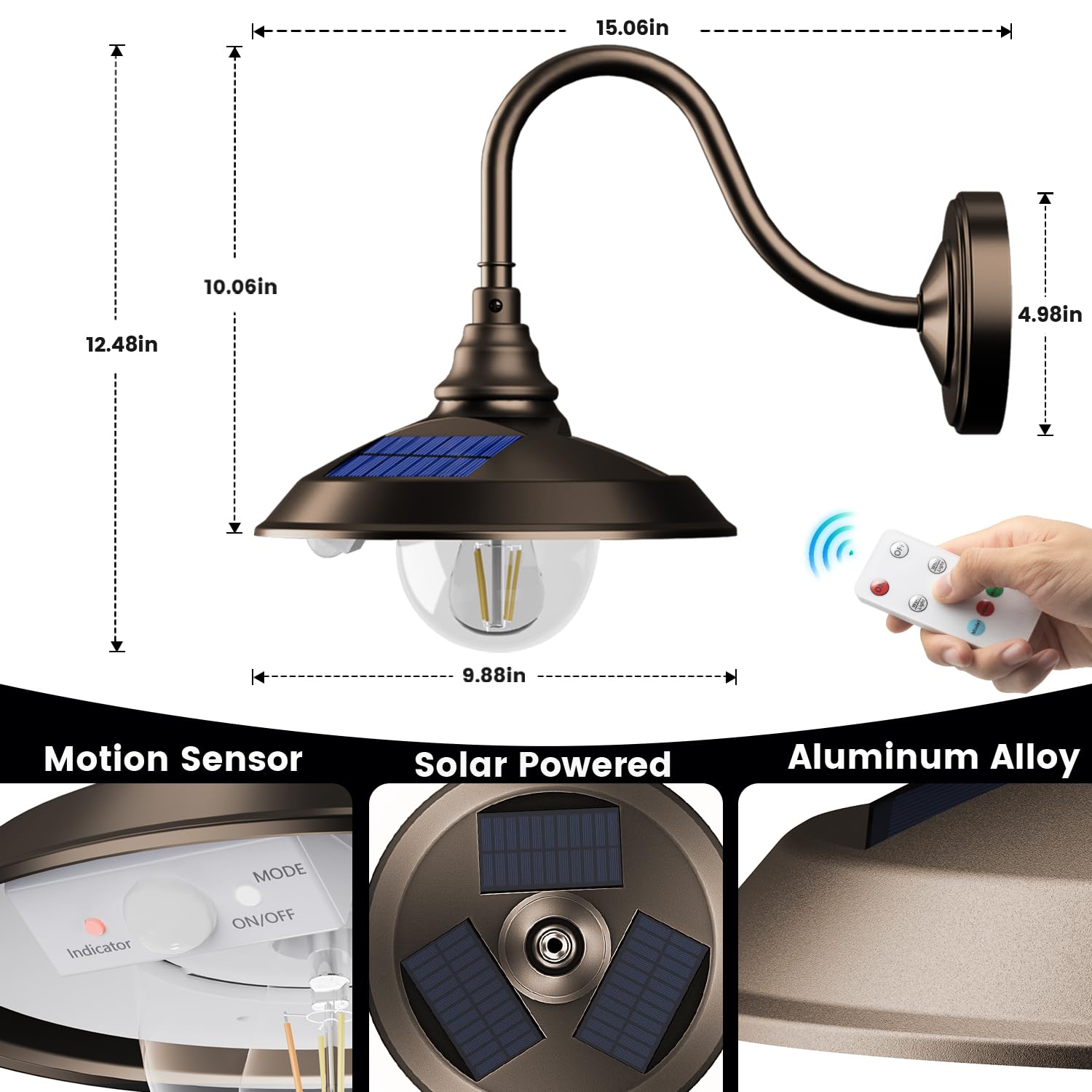 Snapklik.com : SIEDiNLAR Solar Barn Light Outdoor 3 Modes 2 Lighting ...