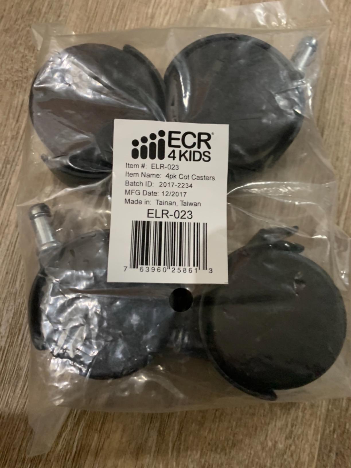 ECR4Kids Pack of 4 Heavy Duty Cot Caster Wheels - 2 Locking and 2 Non ...