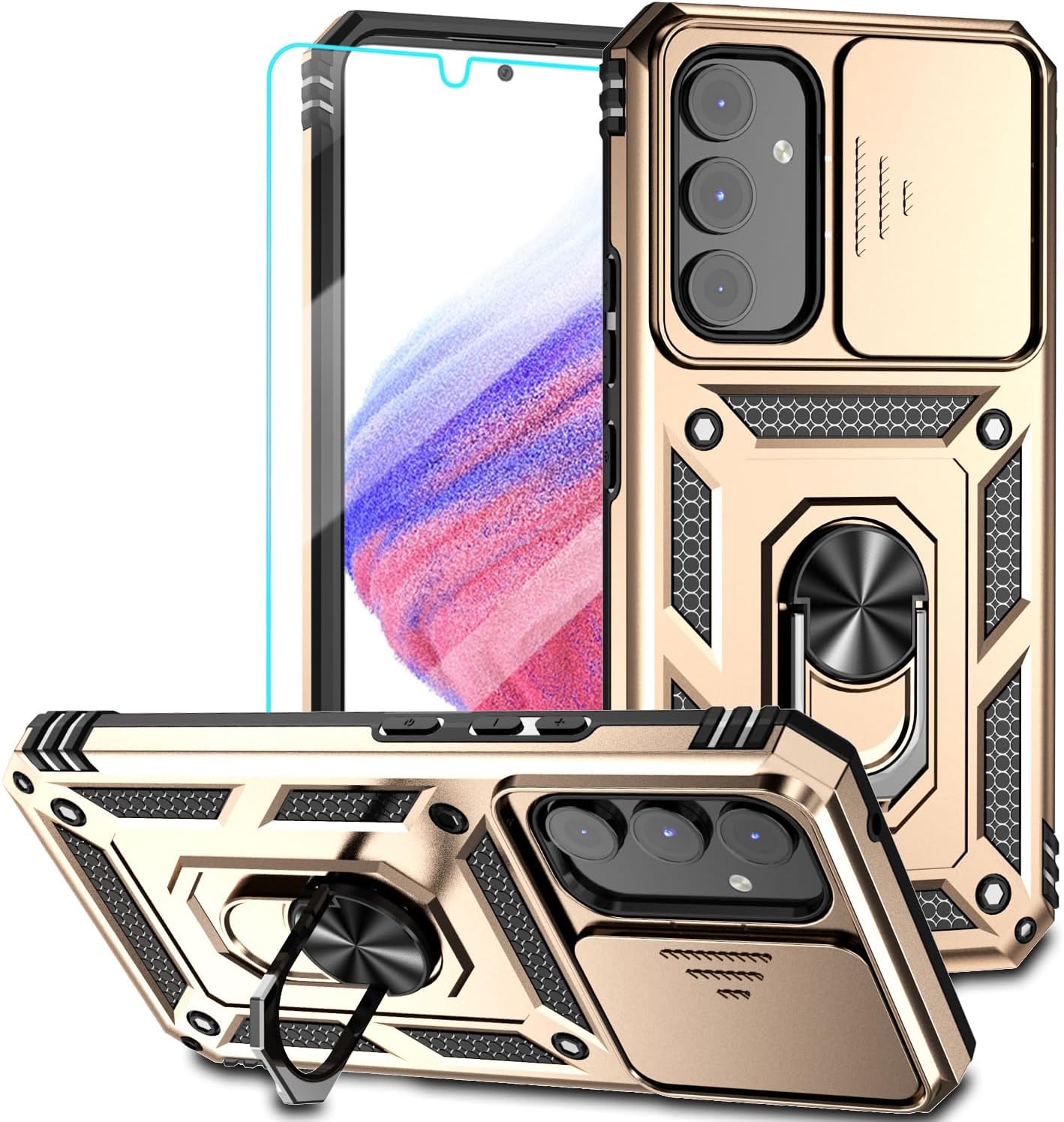 Amazon.com: for Galaxy A54 5G Case,with Screen Protectors and Camera Cover,[Military Grade] 16ft ...