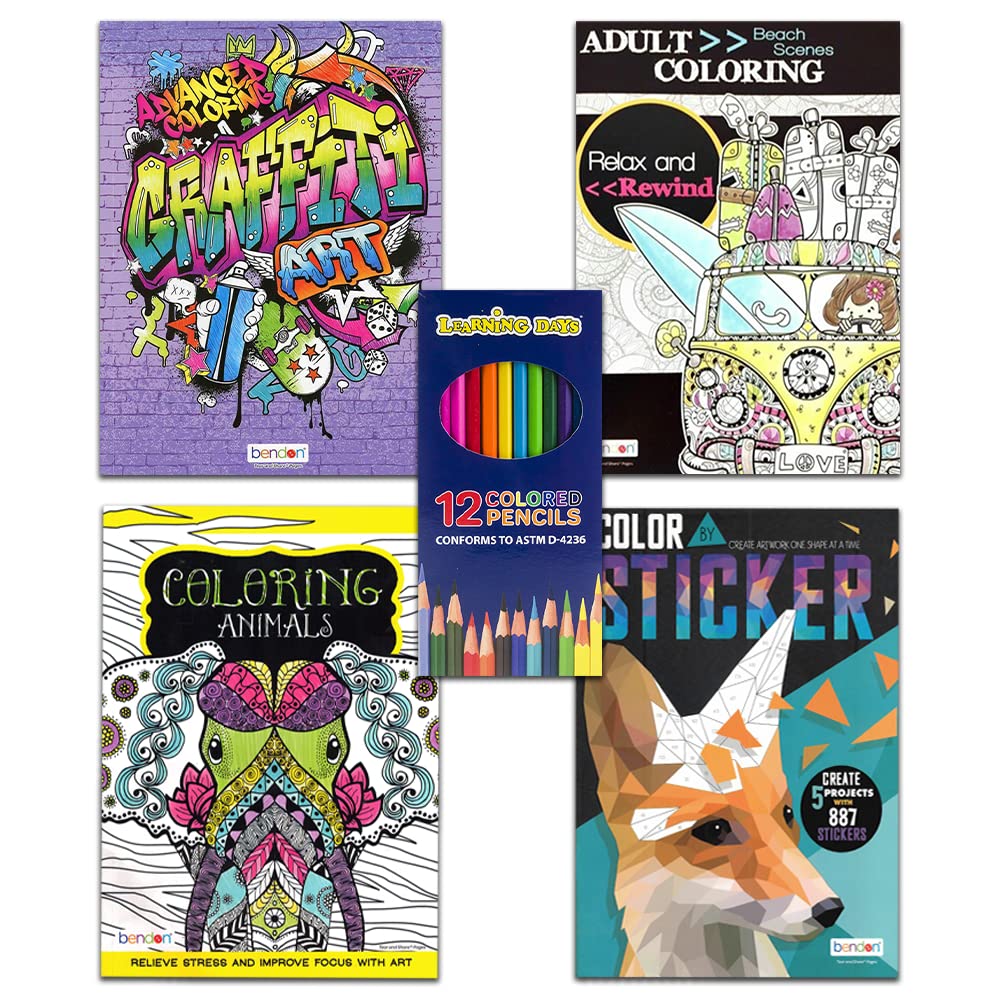 Buy Adult Colouring Books Value Set -- 3 Books (Over 140 Stress ...