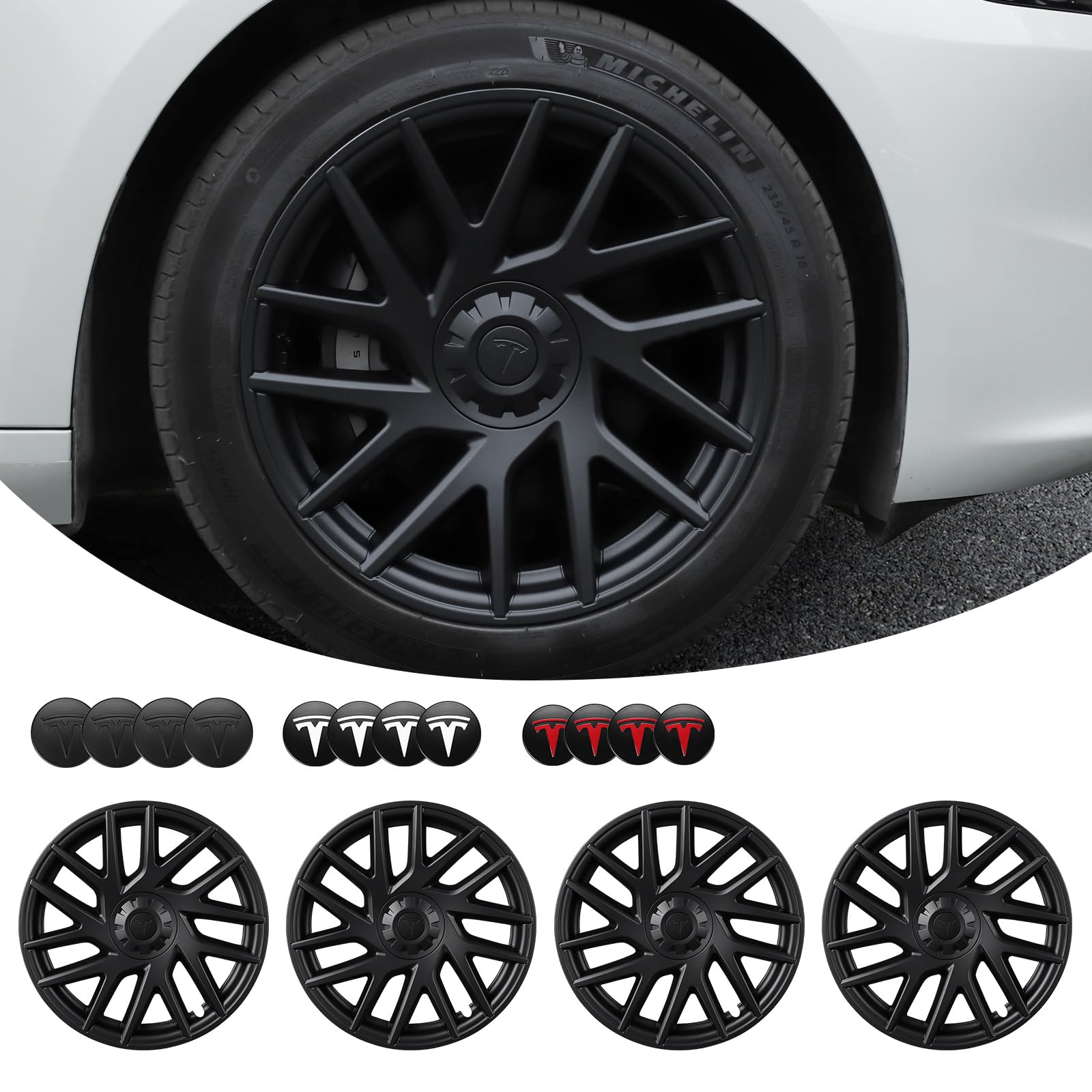 Snapklik.com : Tesla Model 3 2024 Wheel Covers 18 Inch Hubcaps Wheel ...