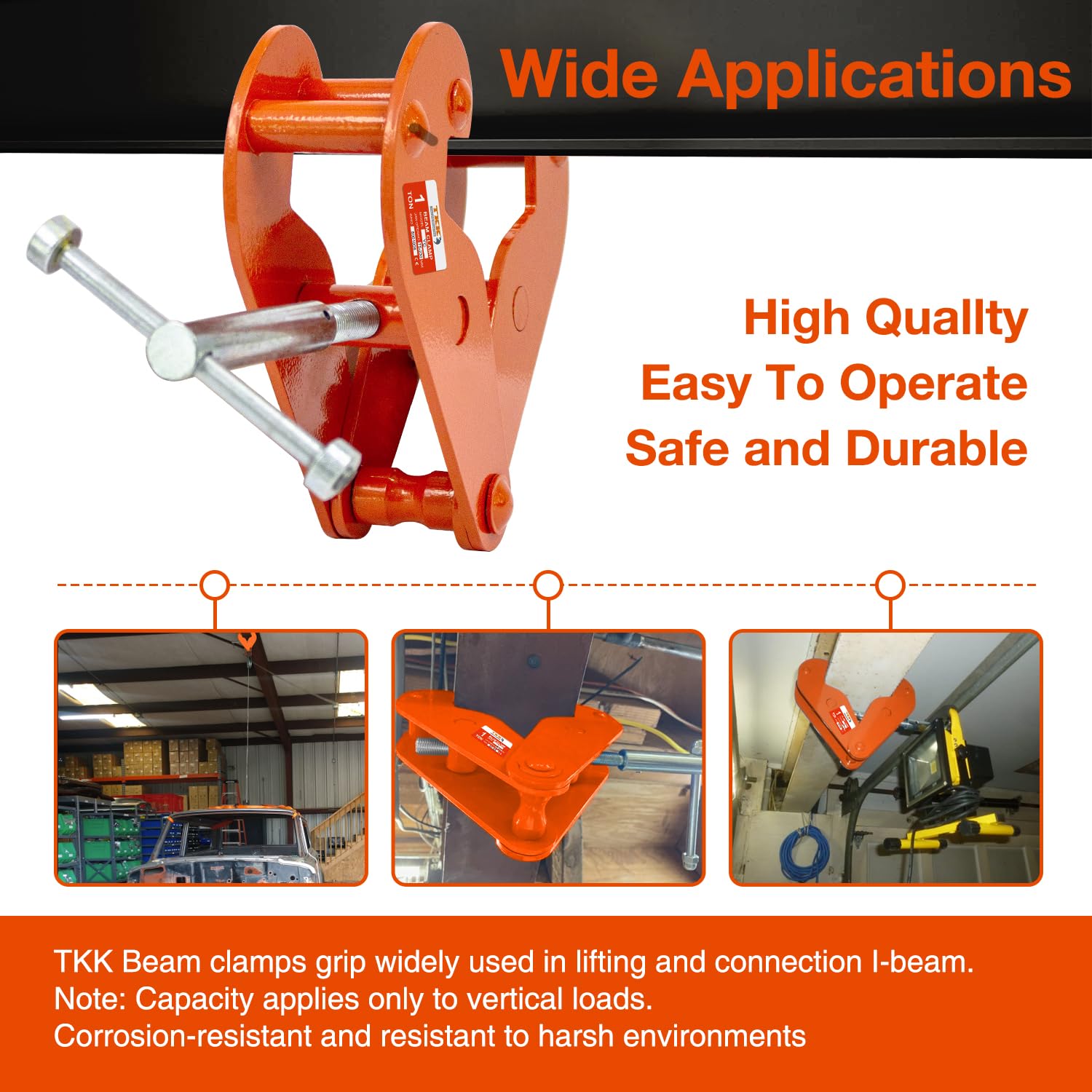 Snapklik.com : TKK Beam Lifting Clamp 2200Lbs/1Ton Load Capacity Beam ...
