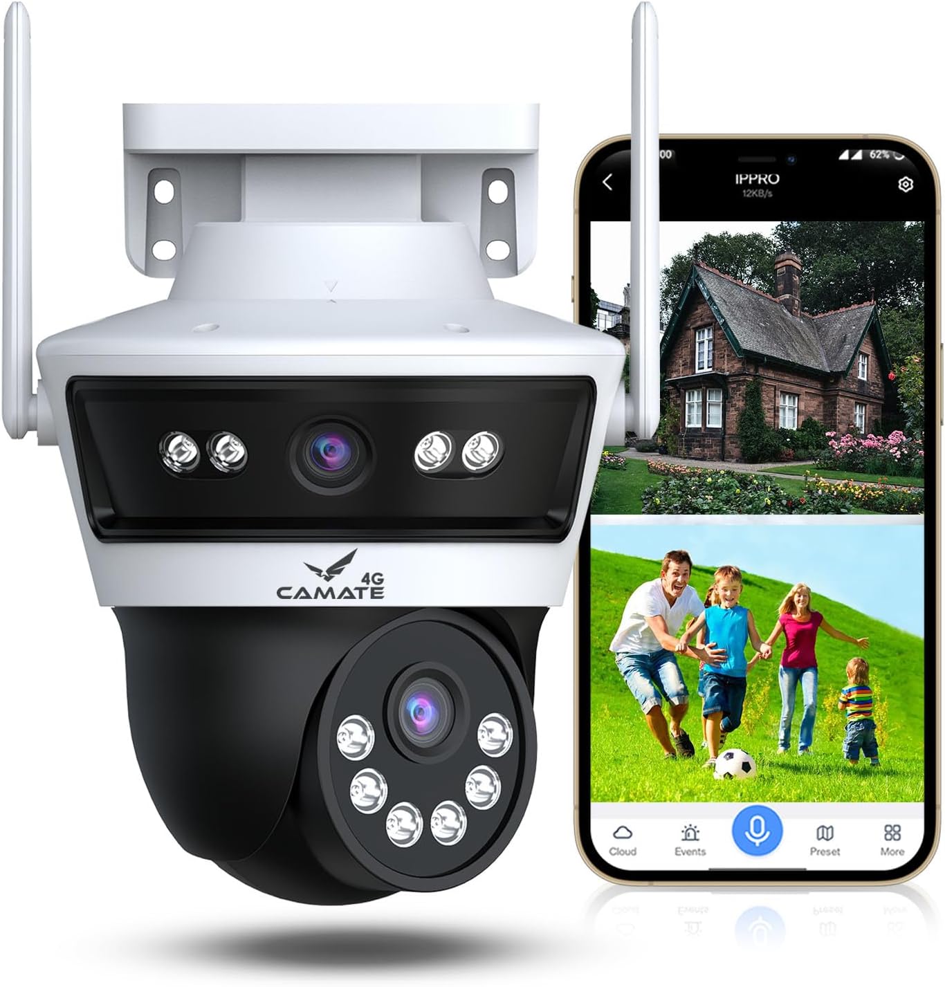 Buy Active Pixel 4MP 10X Zoom Dual Camera 4G IP PTZ Wireless CCTV ...