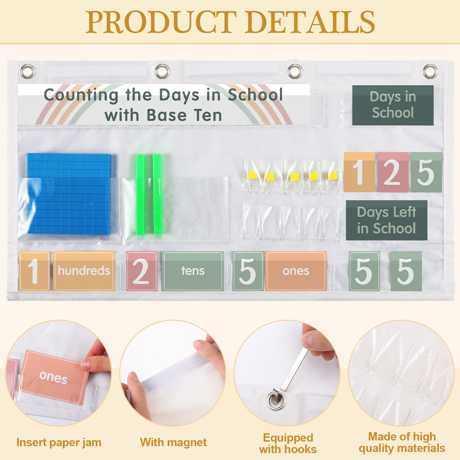 Gym Weights Counting The Days With Base Ten Pocket Chart - Classroom ...