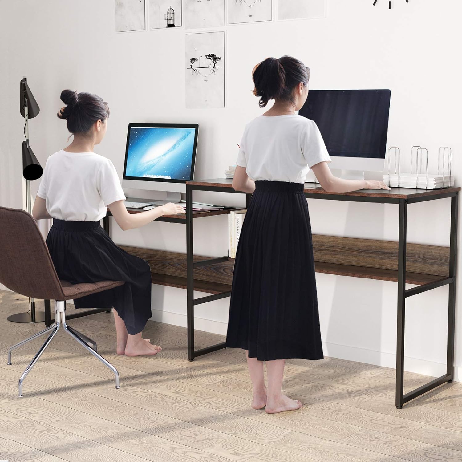 Amazon.com: SogesHome Two Person Computer Desks, 94.6 inch Double ...