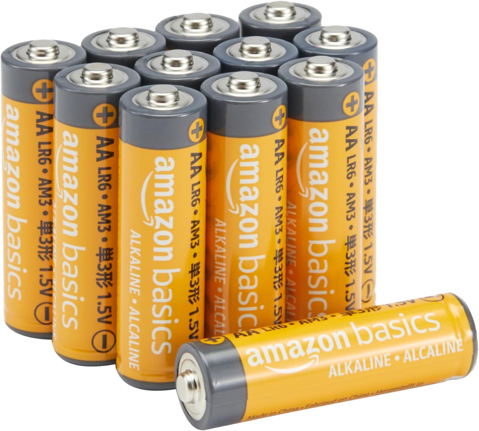 Amazon Basics 12-Pack AA Alkaline High-Performance Batteries, 1.5 Volt ...
