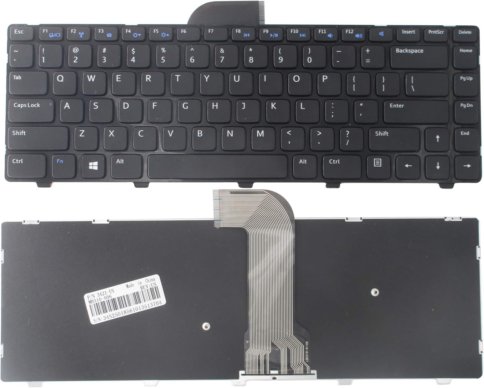 Amazon.com: SUNMALL Replacement Keyboard Compatible with Dell Inspiron ...