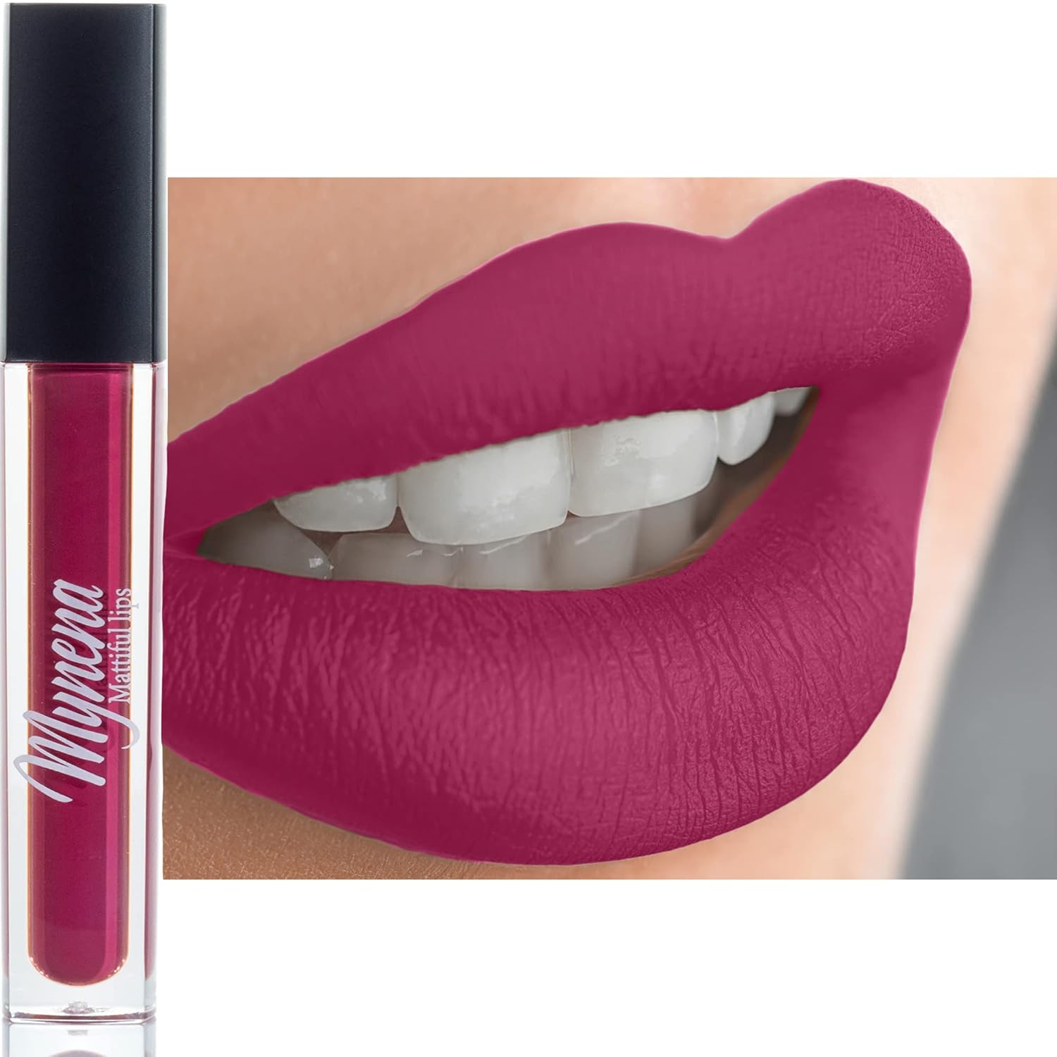 Amazon.com: Mynena Magenta Lipstick Liquid Long Lasting Kissproof ...