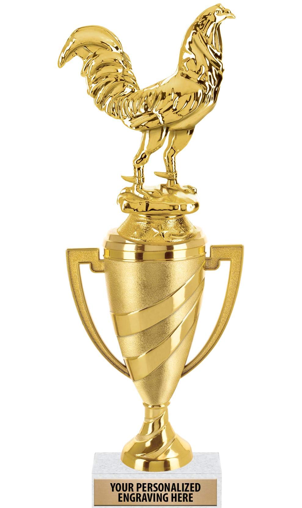 Amazon.com : Crown Awards Fighting Rooster Trophy, 11" Gold Cup ...