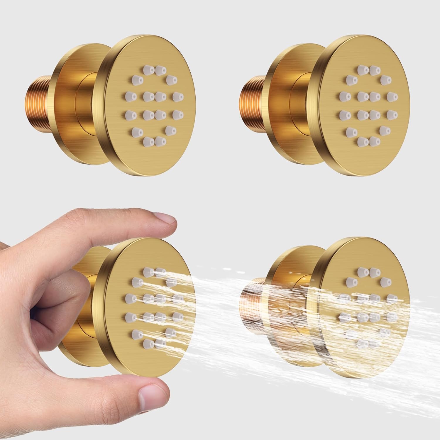 Shower Body Spray Jets with On Off Switch Adjustable Flow Round ...