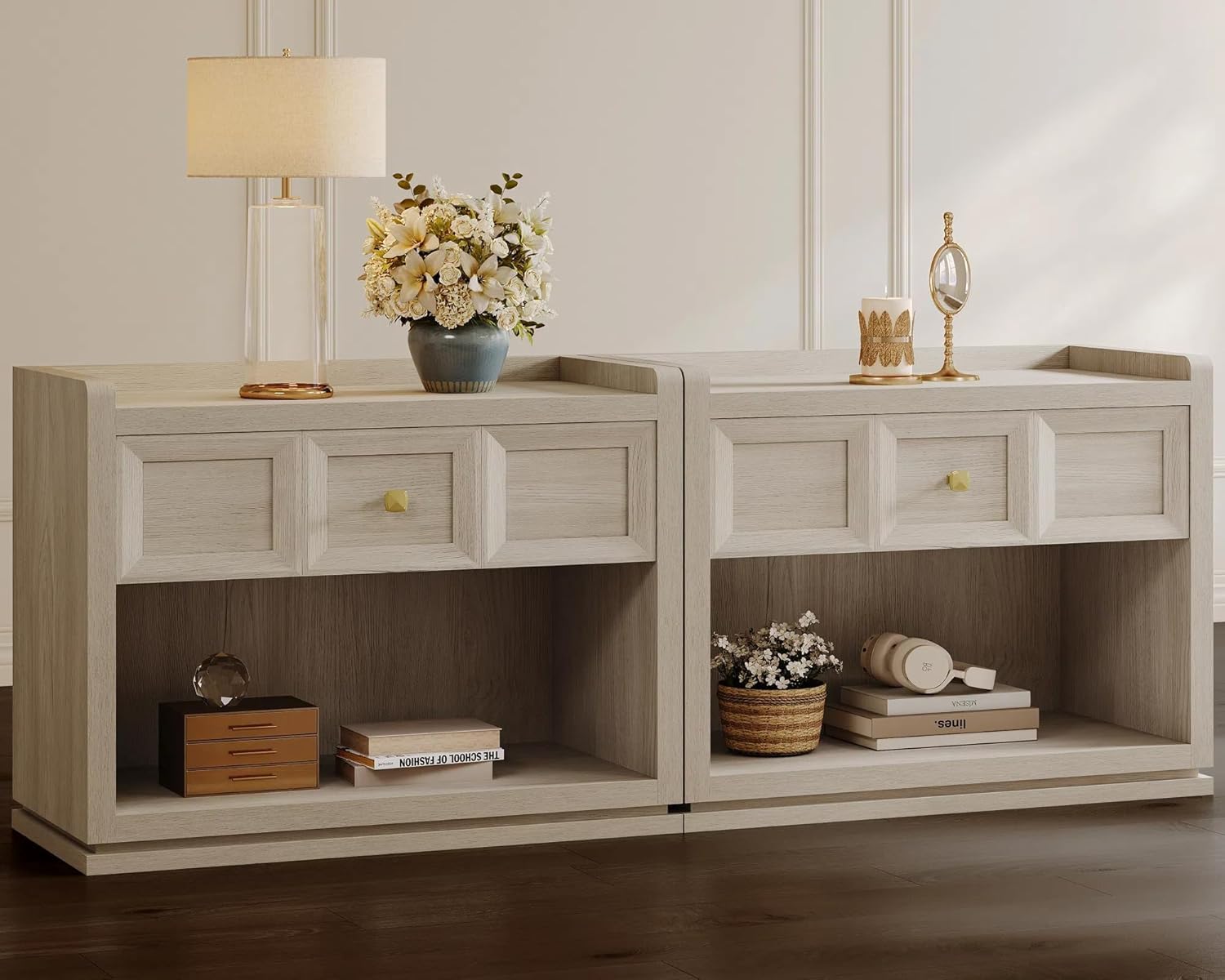 Amazon.com: SICOTAS 31" Wide Nightstands Set of 2, Large Night Stands ...