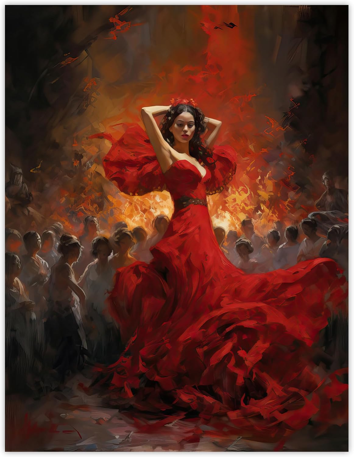 Amazon.com: Artery8 Carmen Dancing Oil Painting Fiery Gypsy Seductive ...