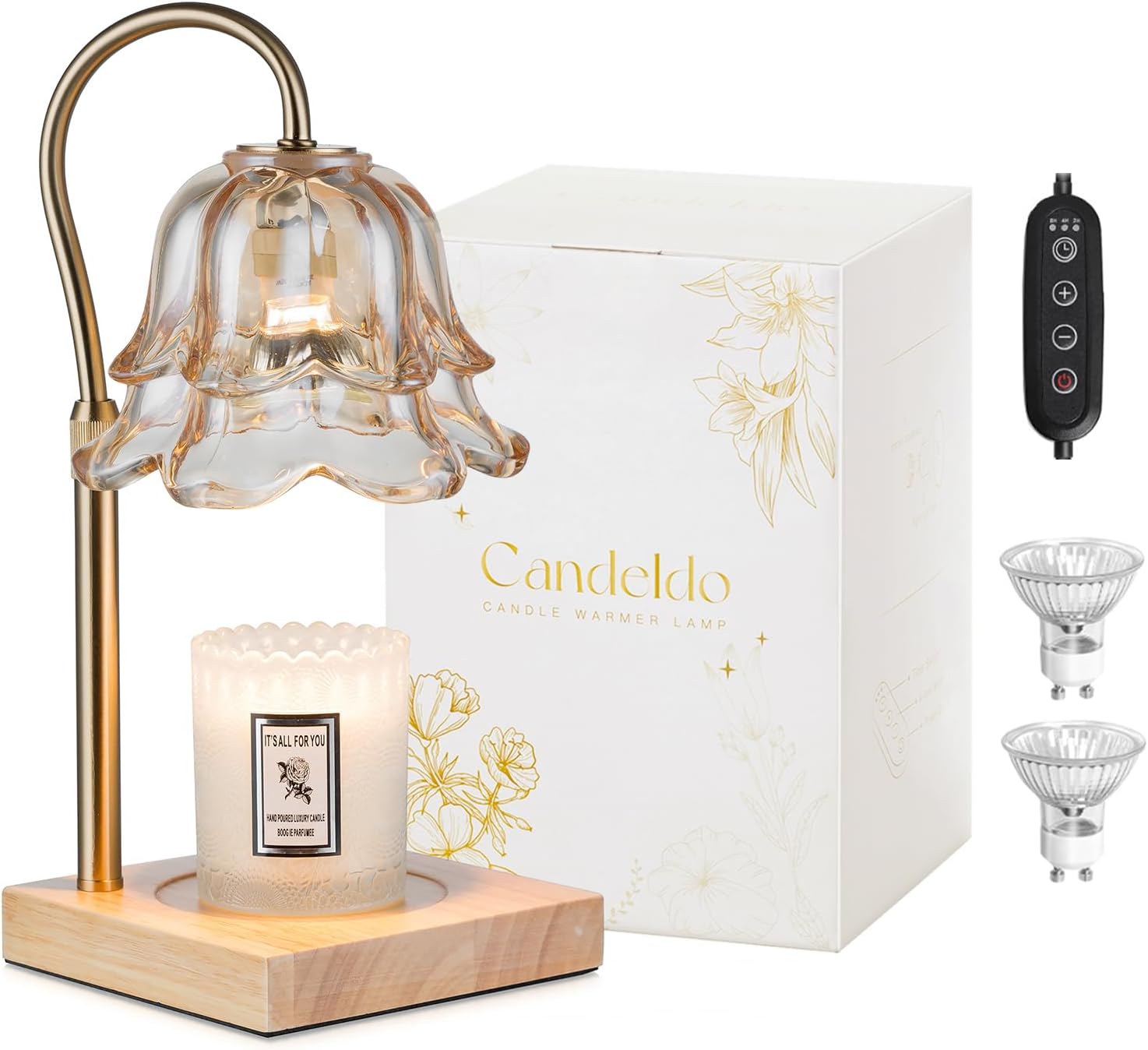 Amazon.com: Funistree Dimmable Flower Candle Warmer Lamp with Timer ...