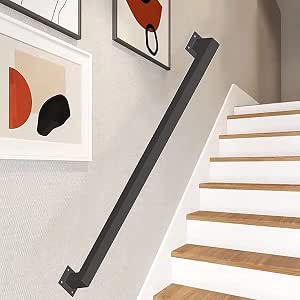 Amazon.com: SMYOUQE Modern Stair Handrail Grab Bar Kit, Black ...