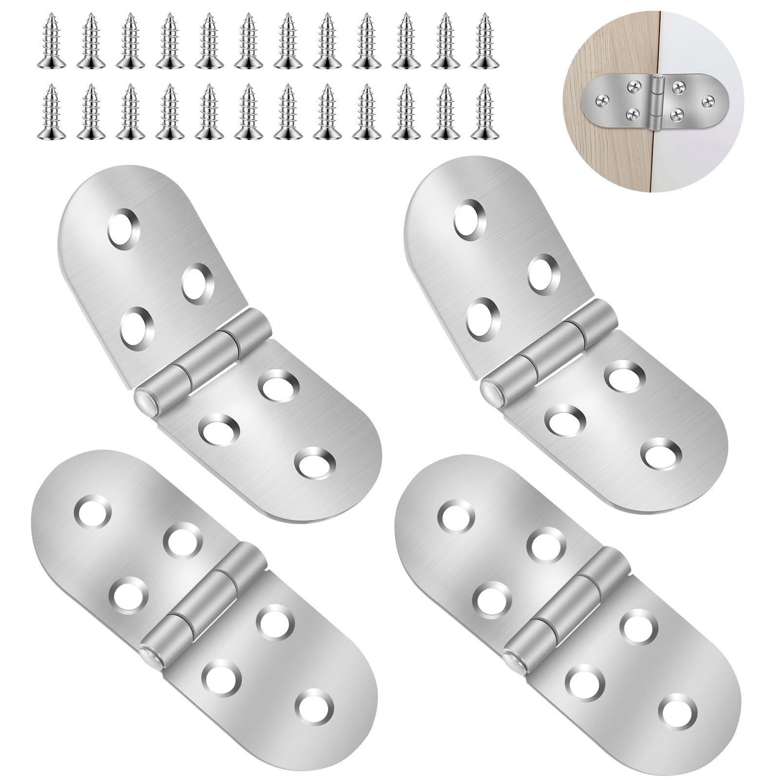 GEEHUA 4Pcs Heavy Duty Folding Table Hinges, 270 Degree Stainless Steel ...