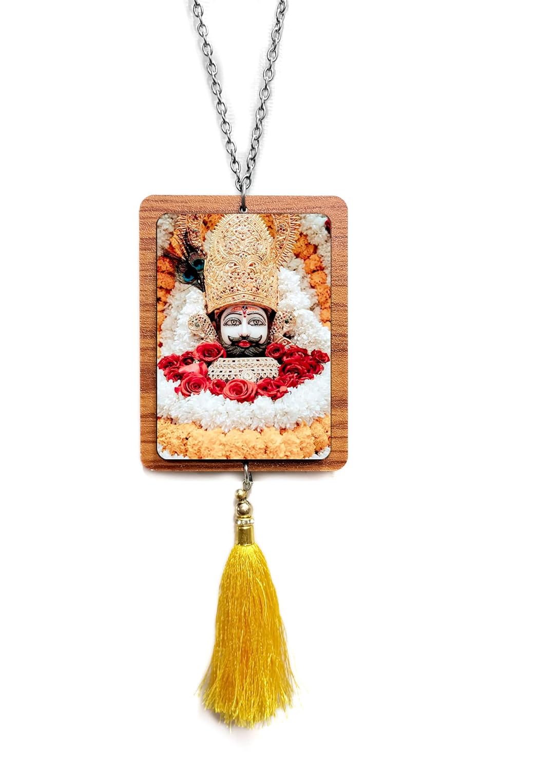 DDL Khatu Shyam Ji Car Hanging with Latkan - 4x4 Inch, Wooden & Acrylic ...