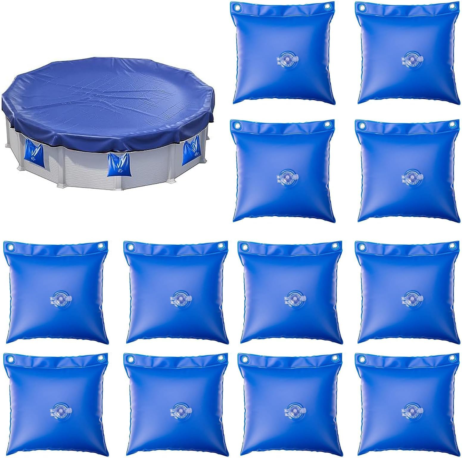 Amazon.com : 12pcs Swimming Pool Cover Hanging Bag,Pool Cover PVC ...