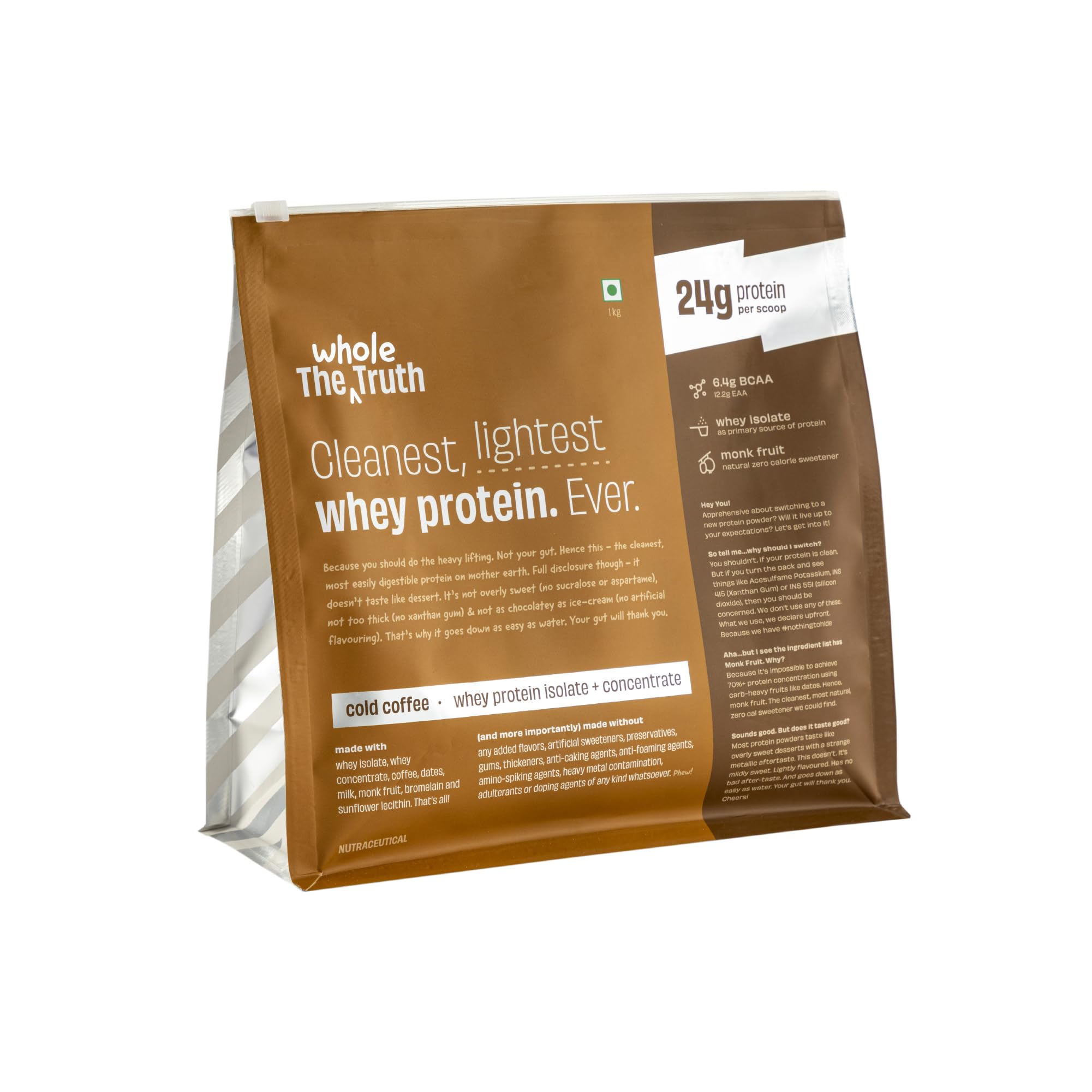 The Whole Truth Whey Protein Isolate+Concentrate | Cold Coffee 1 kg (2. ...