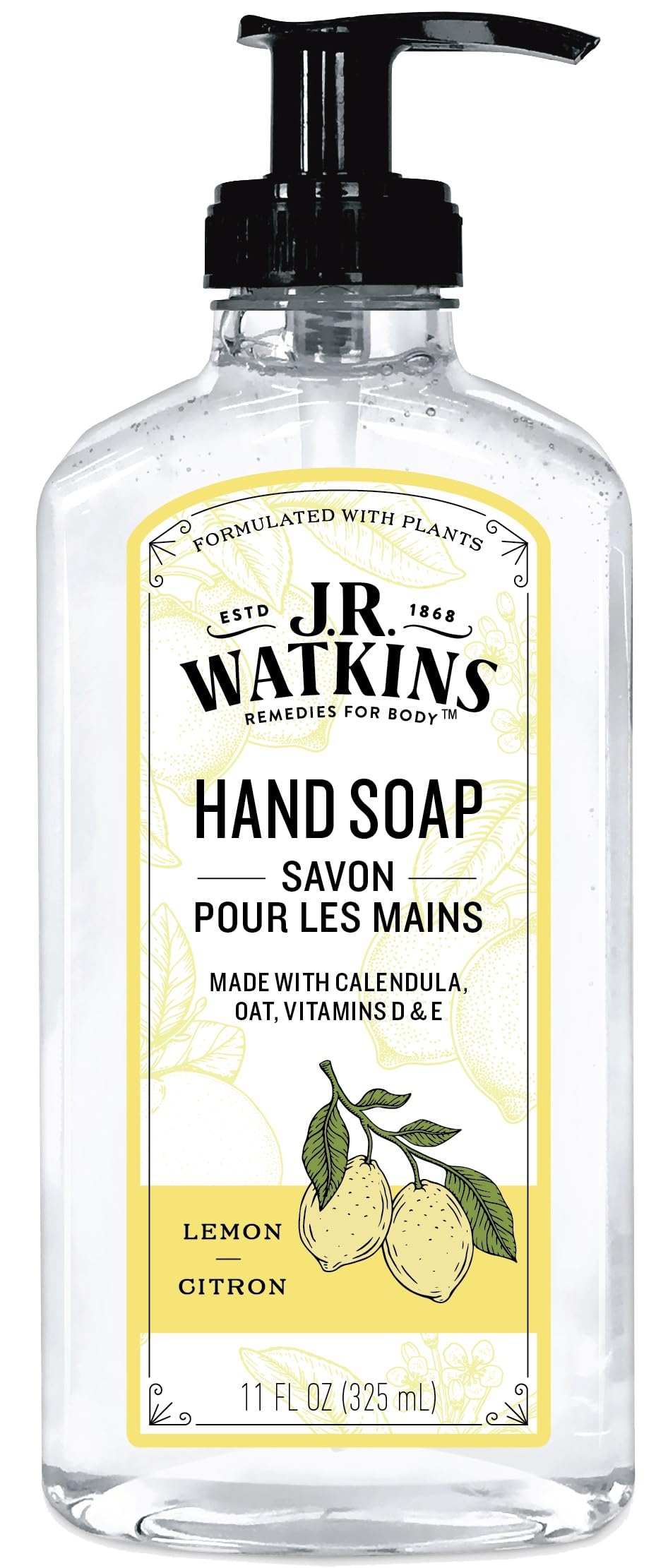 Amazon.com : J.R. Watkins Naturals Lemon Hand Soap - Clear, 11 Oz ...