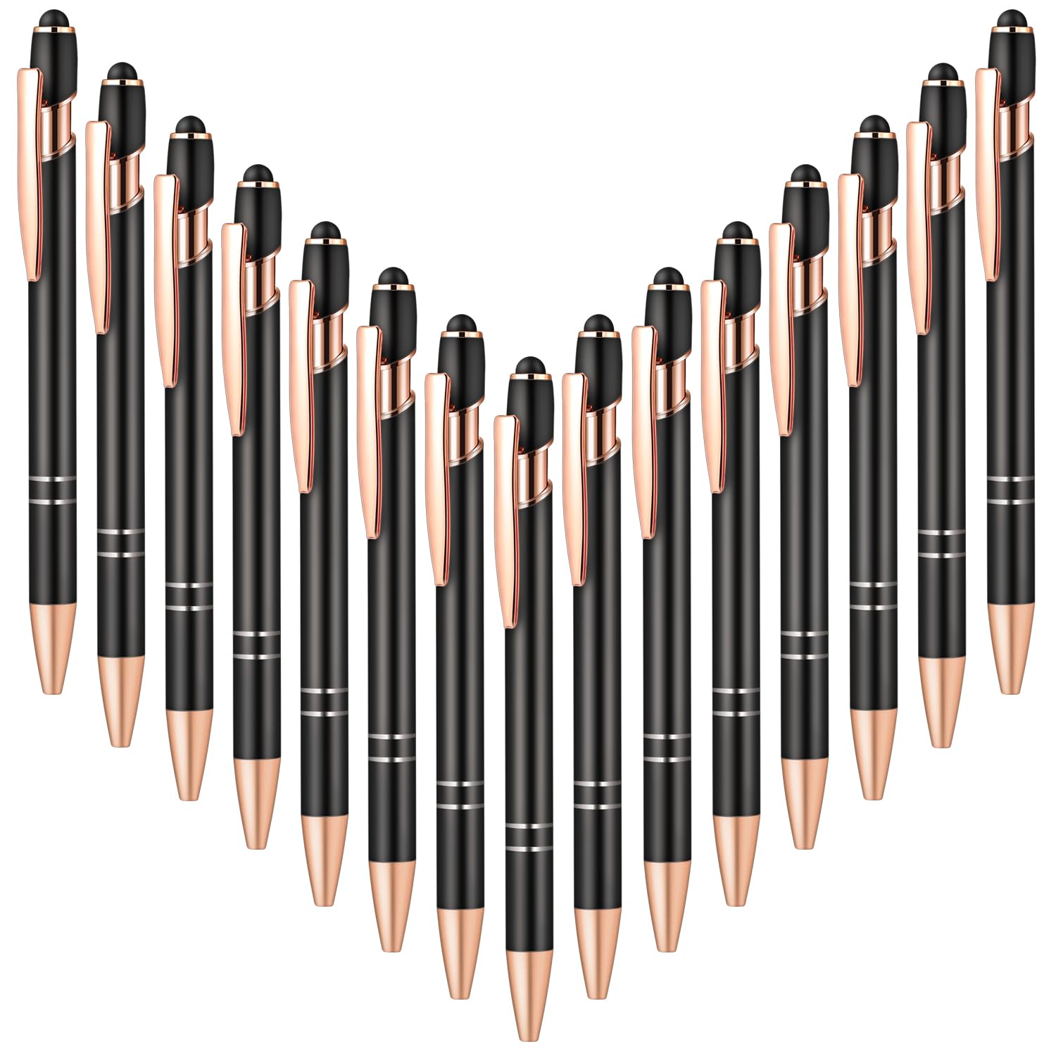 Aozora 15 Pieces Retractable Ballpoint Pens Black Ink 1.0 mm with ...