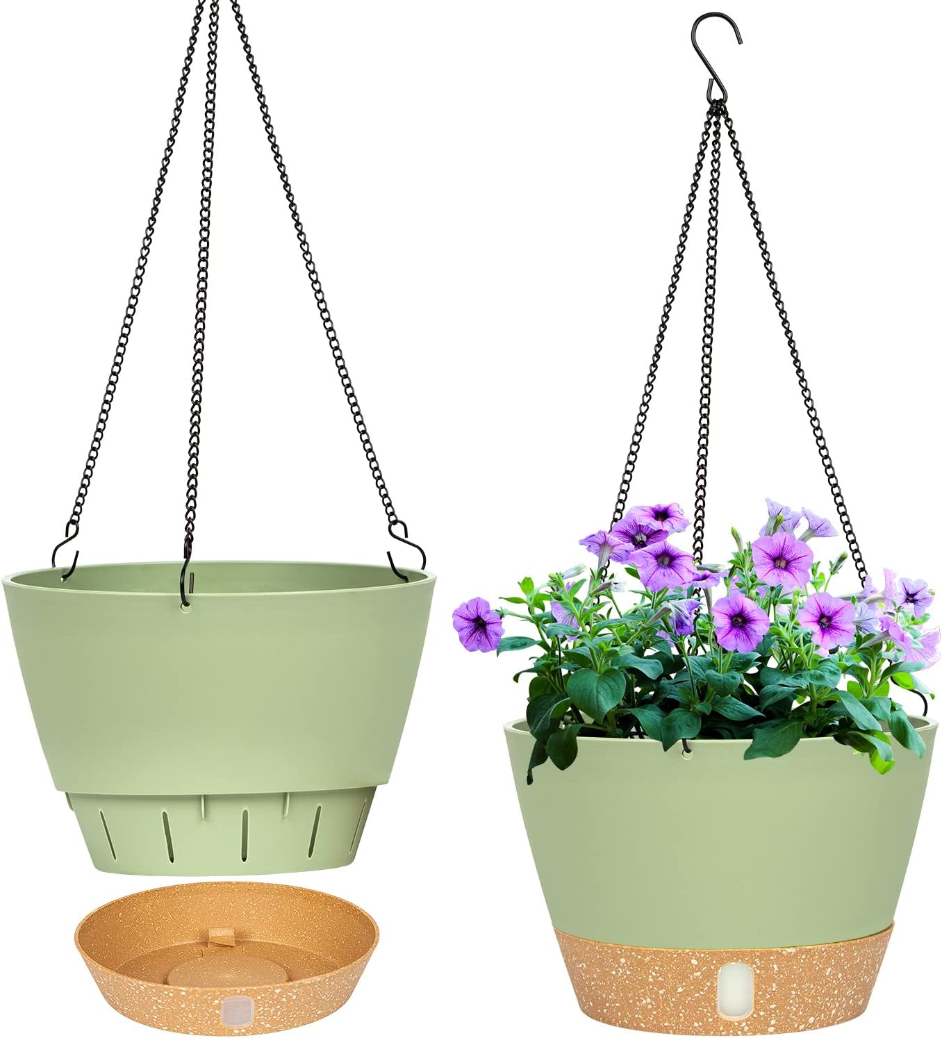 WAIZHIUA 6Pcs Hanging Planter Pot, 15cm Plastic Hanging Basket Flower ...