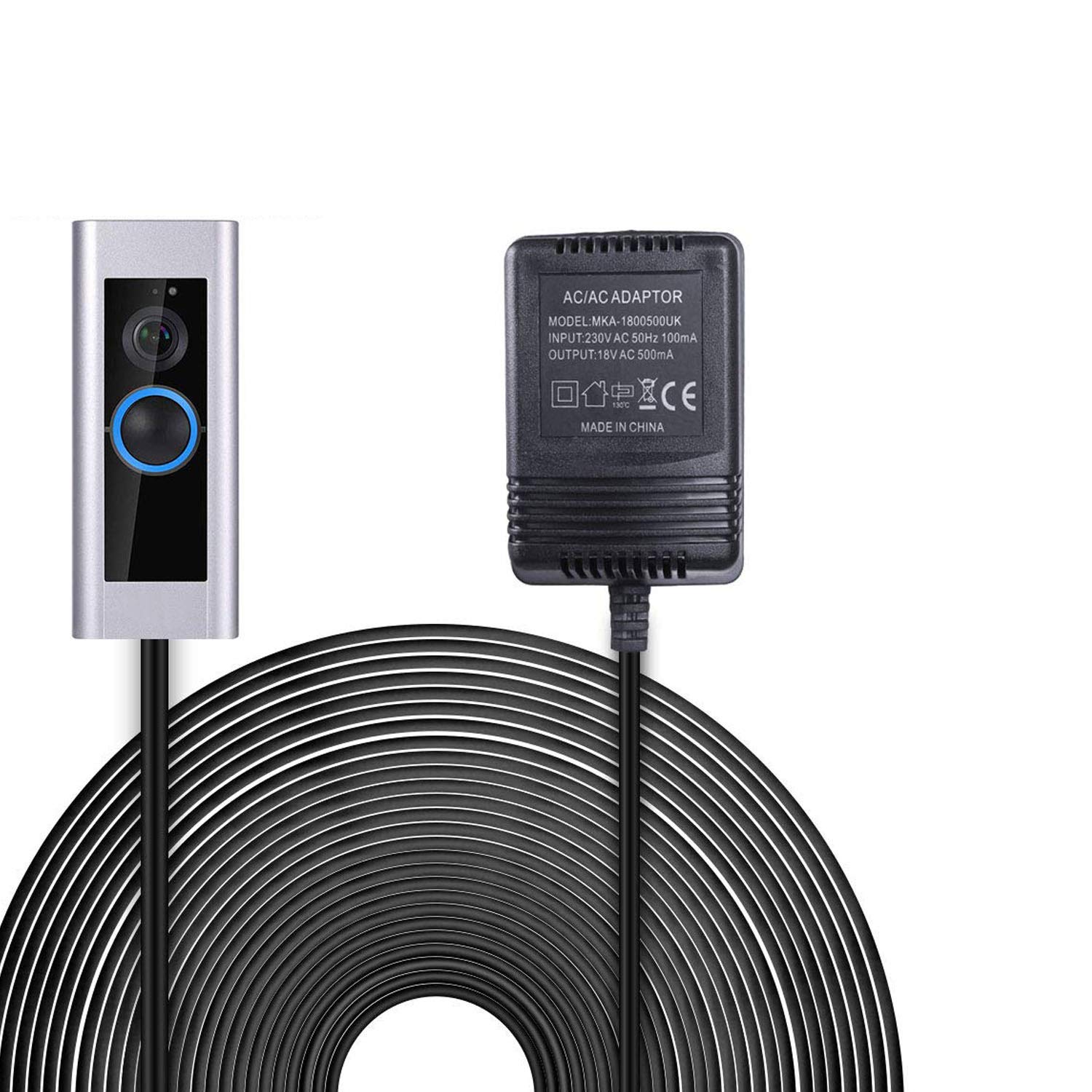 Power Adapter for Ring Video Doorbell with 6M Wires, Power Supply for ...