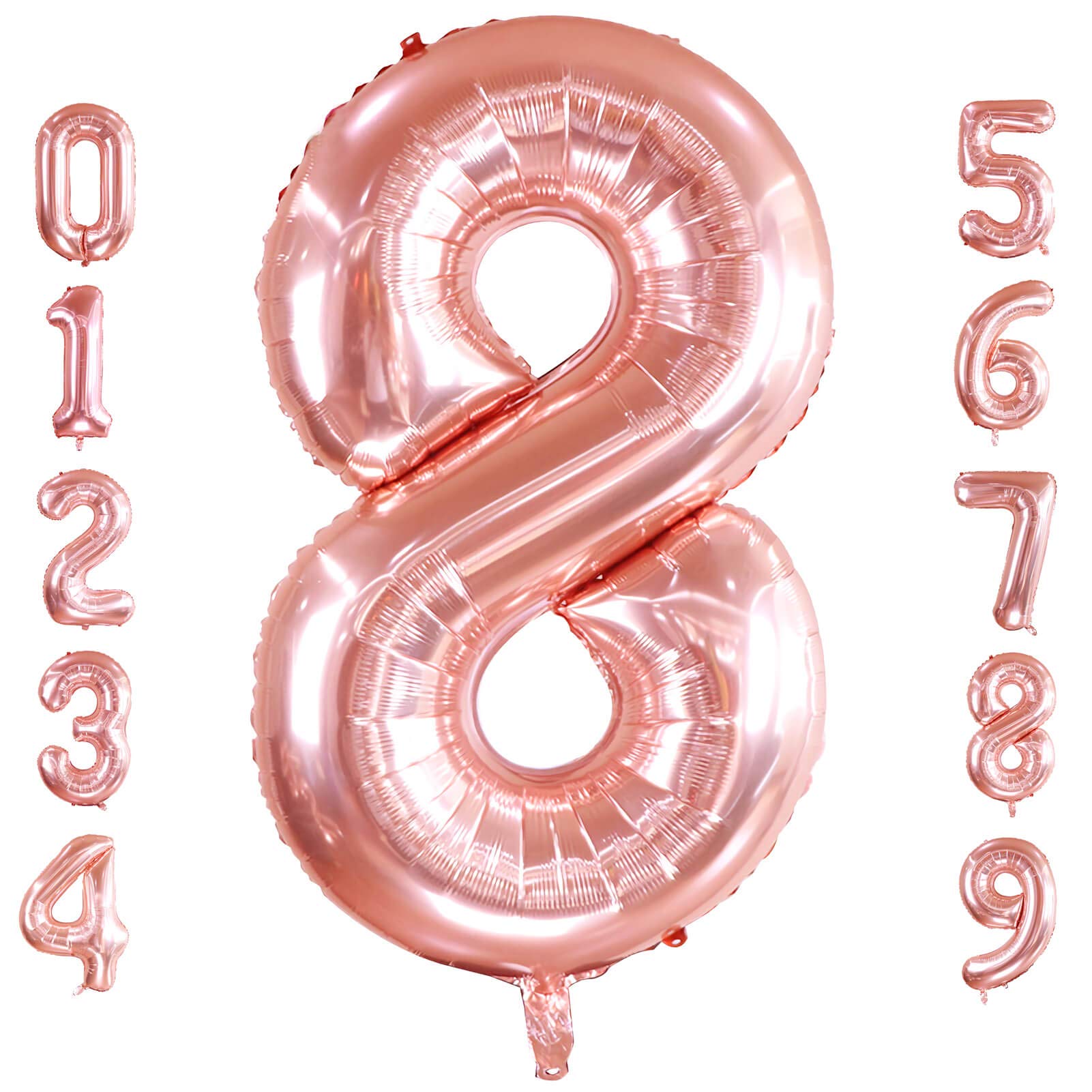 Amazon.com: 40 Inch Large Rose Gold Number 8 Balloon Extra Big Size ...