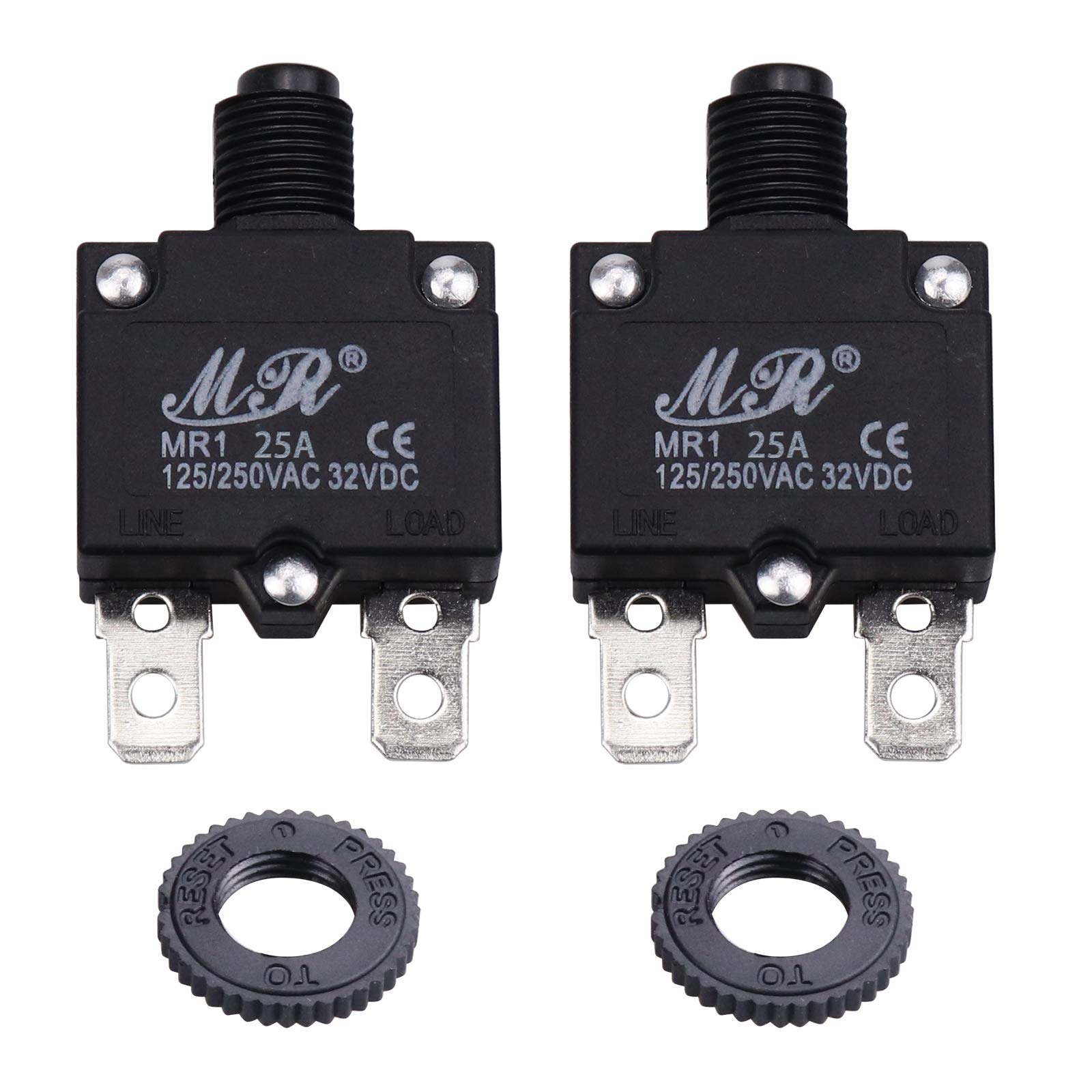 Snapklik.com : 25 Amps Thermal Circuit Breakers, 125/250V AC 32V DC ...