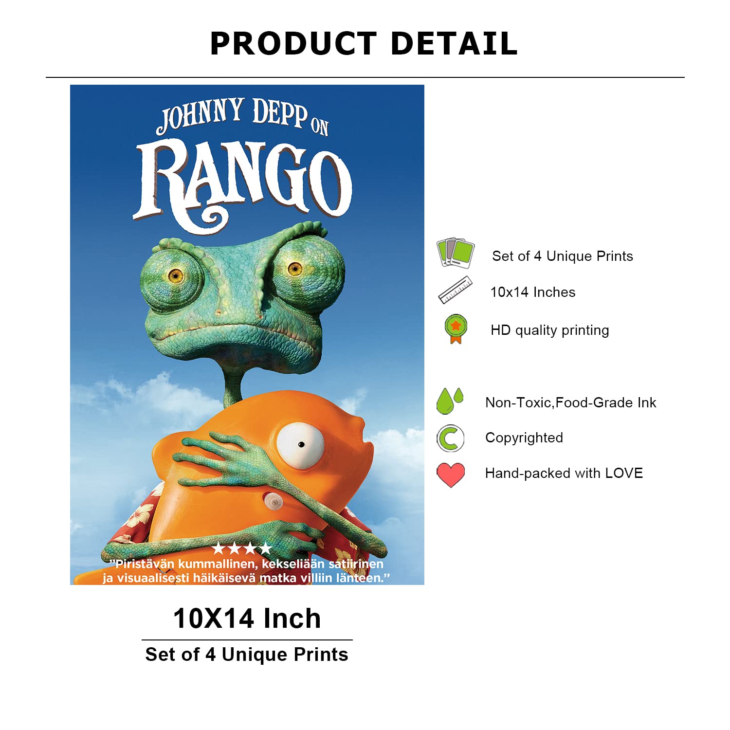 Rango Poster Cartoon Movie Posters Art Print Home Decor Living Room ...