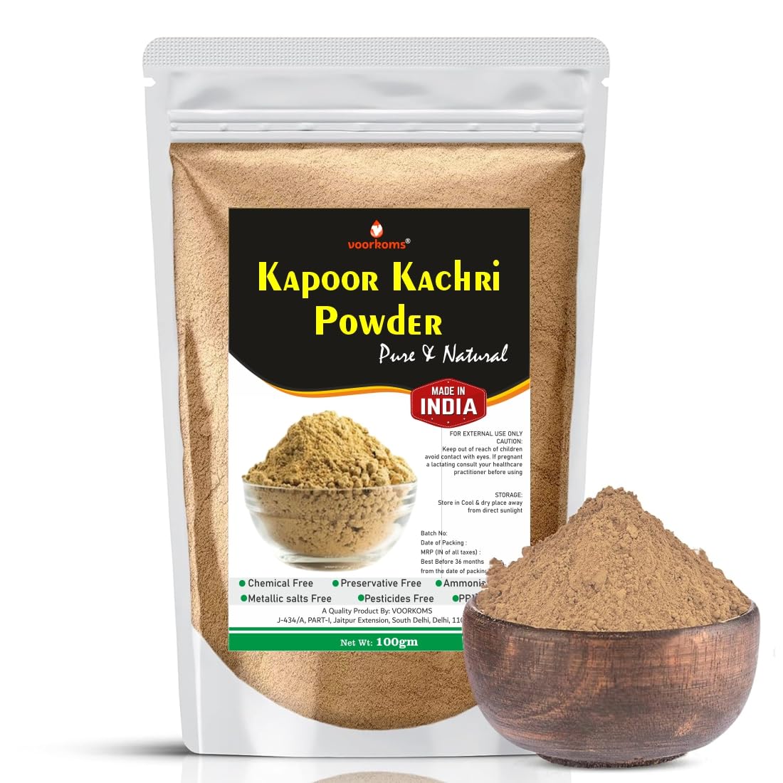 VOORKOMS Premium Kapoor Kachri Powder Herbal Supplement for Hair Care ...