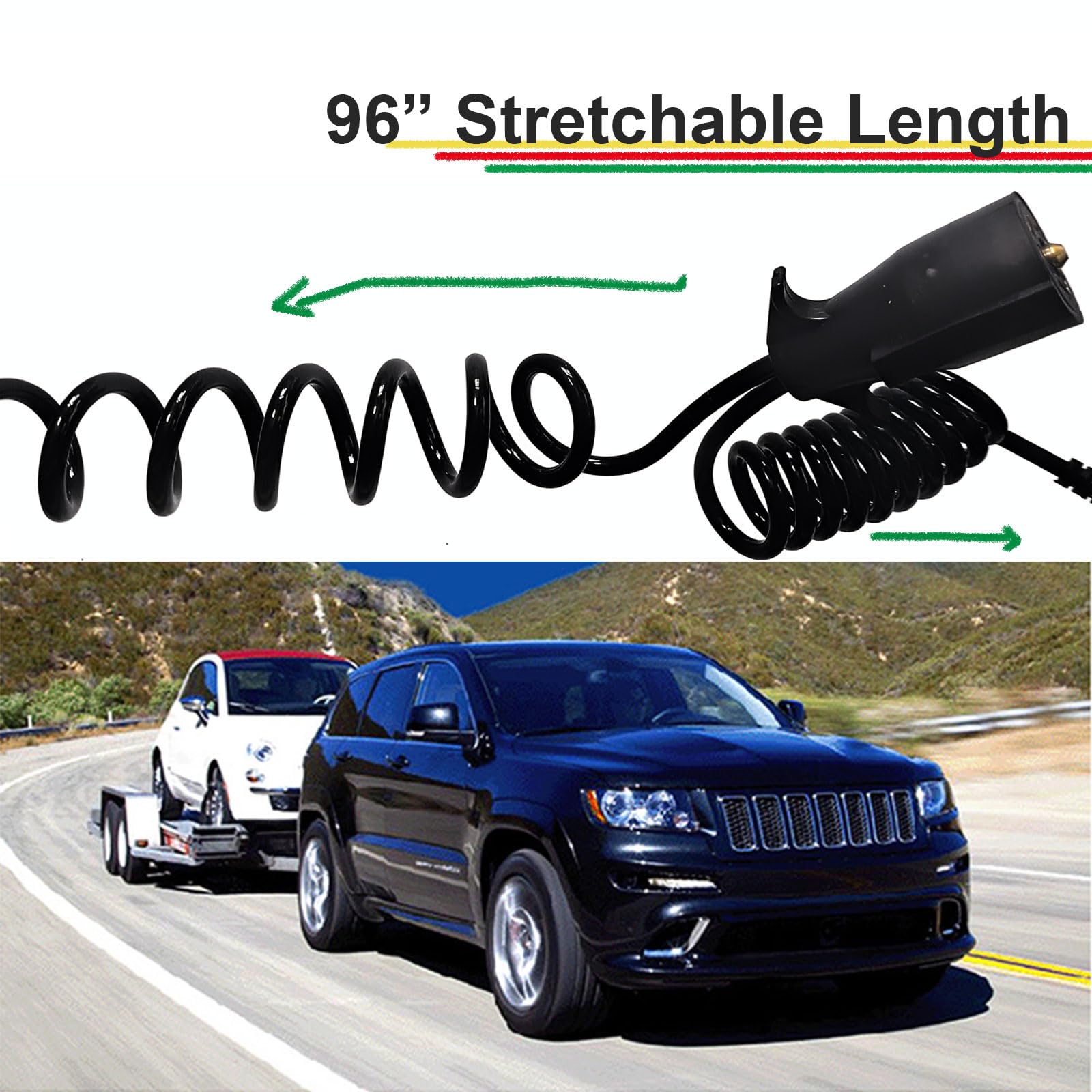 Snapklik.com : Blade 7-Way To 4-Pin Flat Trailer Adapter, Extension ...