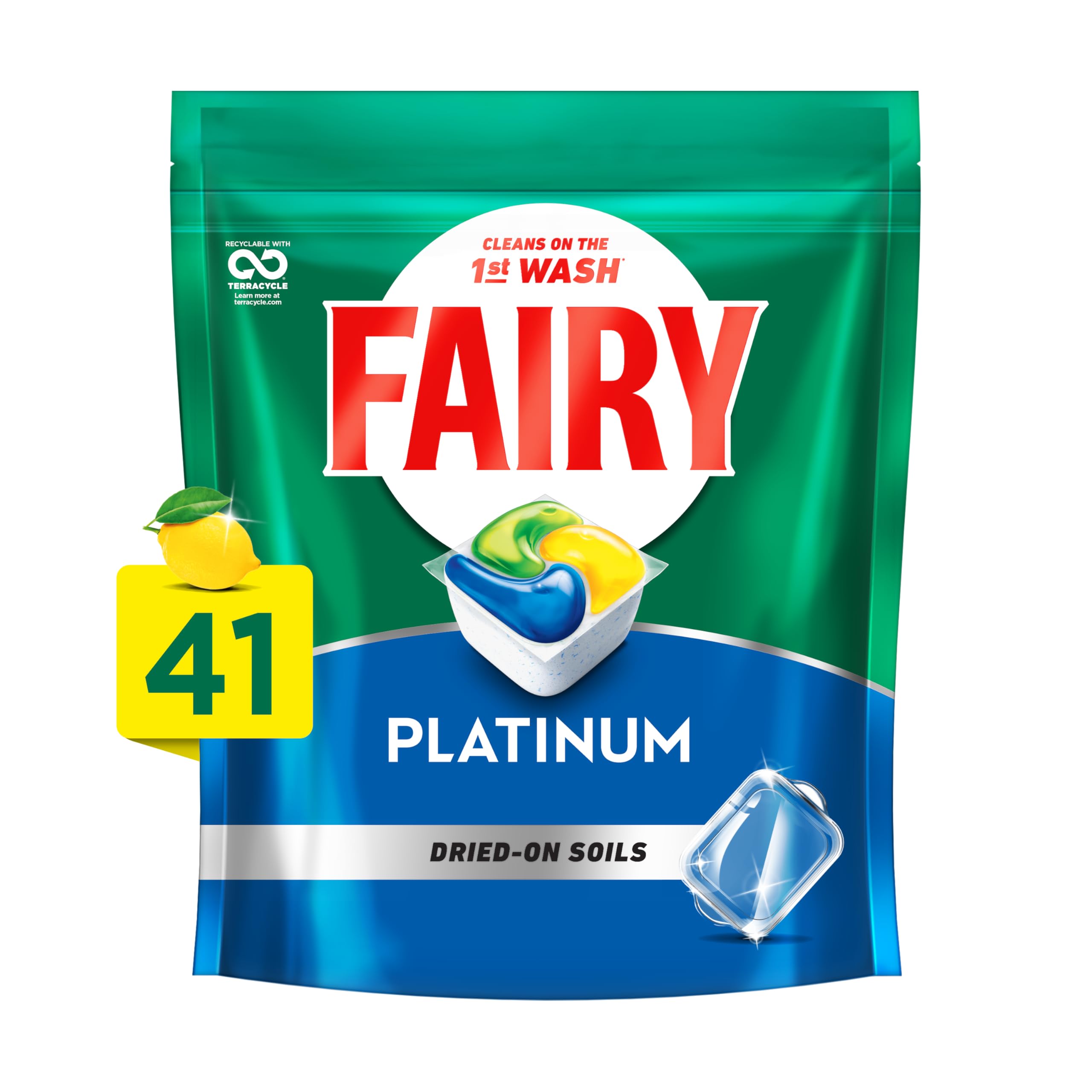 Fairy Platinum Dishwasher Tablets 164 Pack Value Bundle (41 Pack x 4 ...