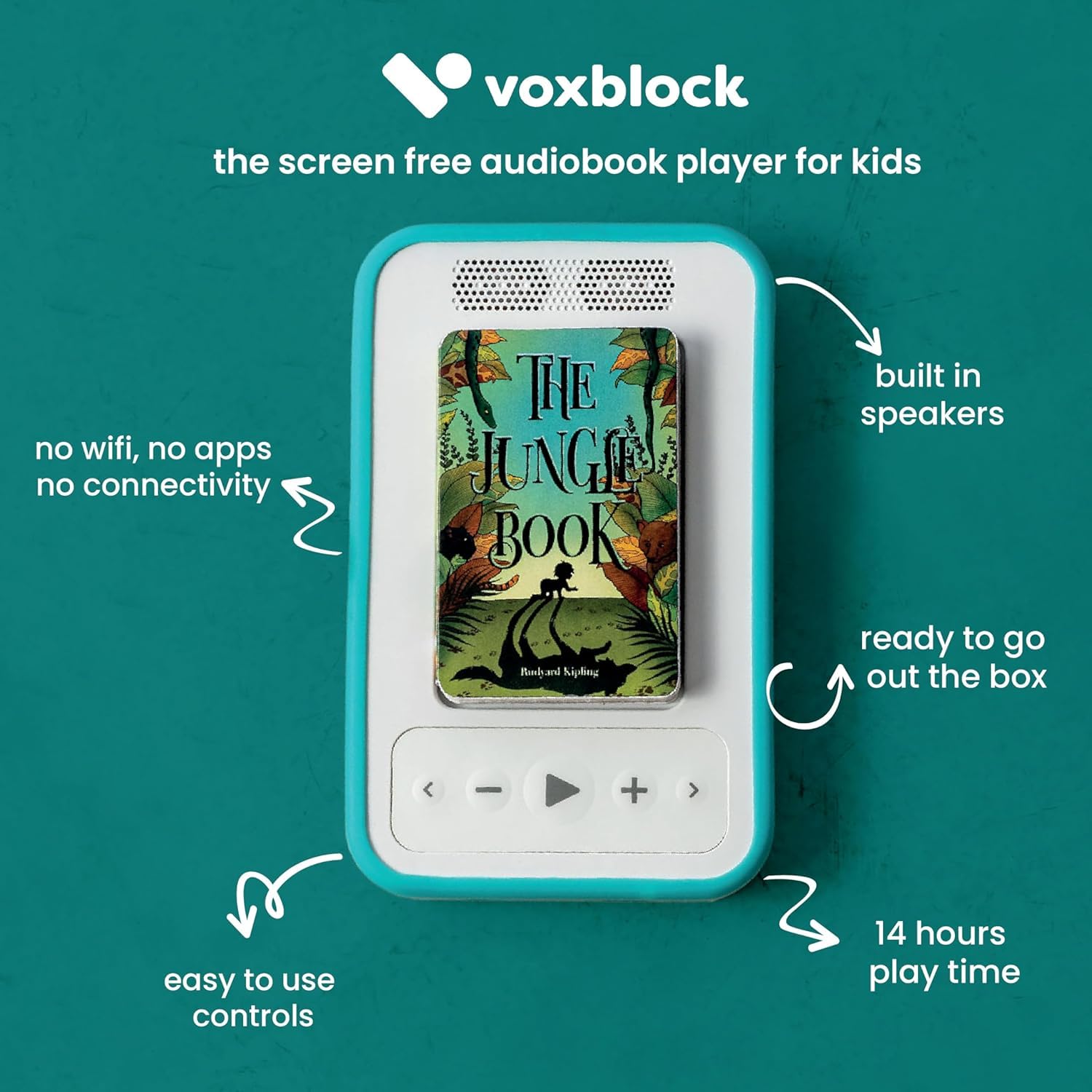 voxblock Kids Audio Book Player | No App or Wifi Needed | Portable ...