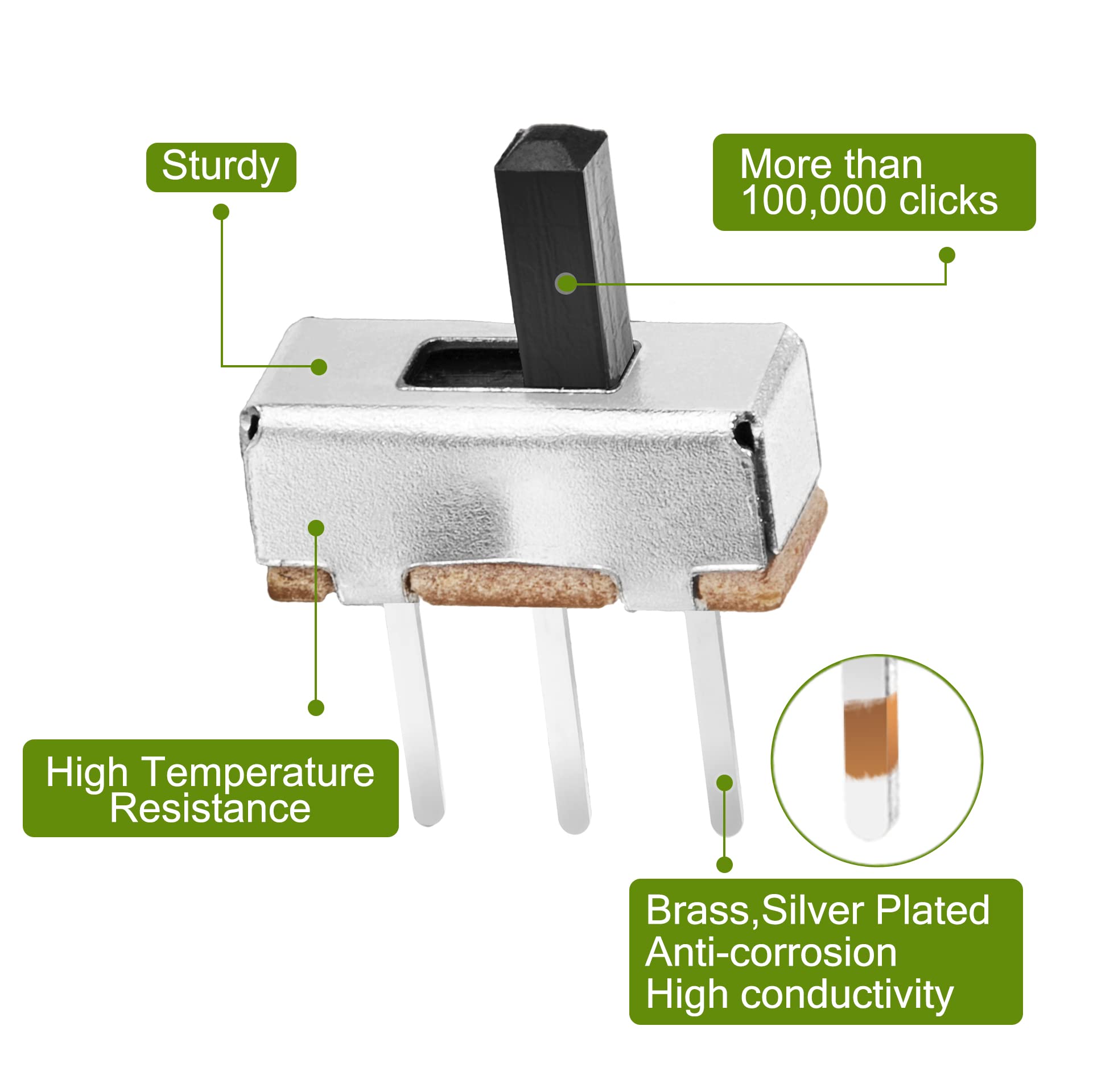 Snapklik.com : Chanzon SPDT Mini Micro Slide Switch 1p2t 2 Position 20pcs 4mm Toggle Vertical ...